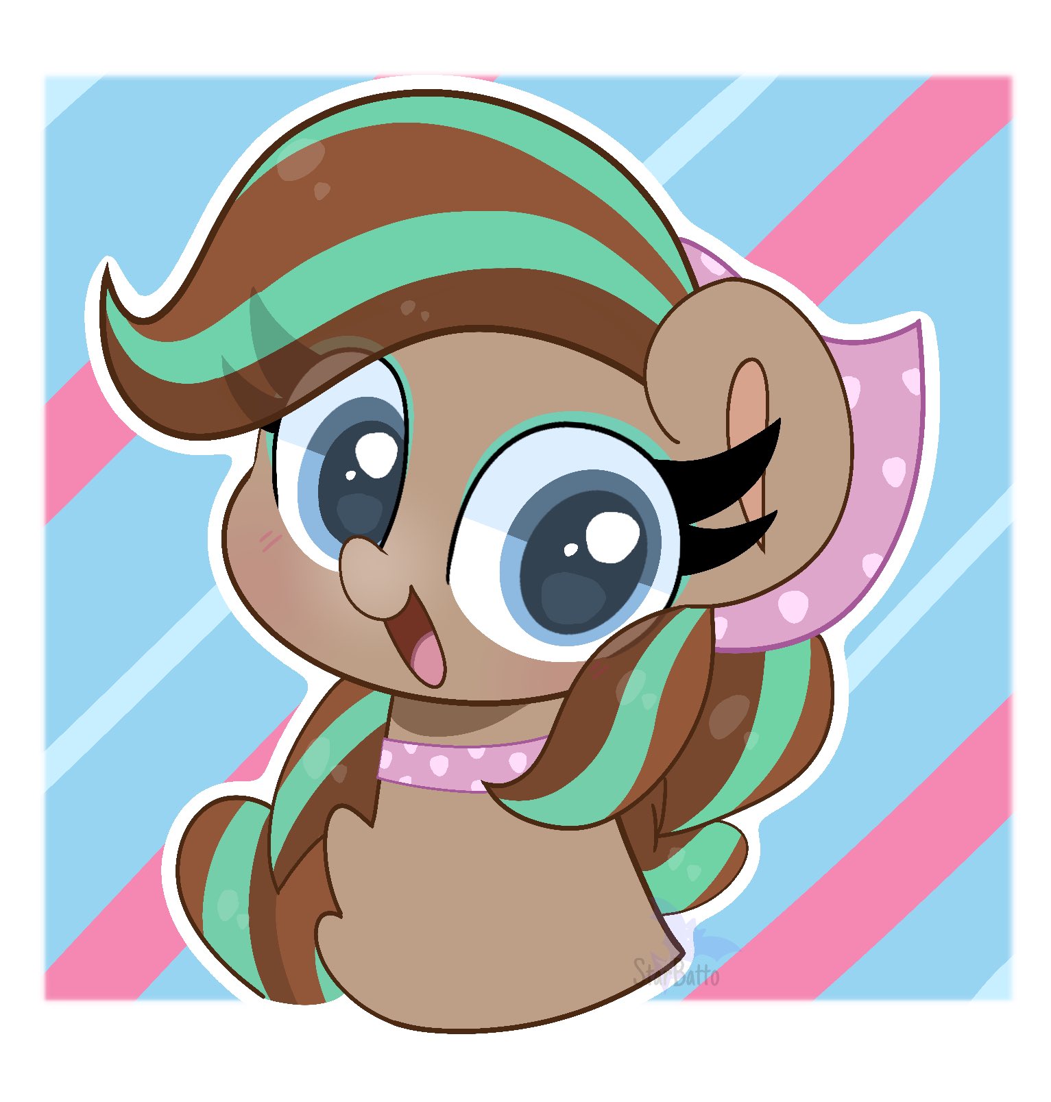 #3420707 - safe, artist:starbatto, earth pony, pony, bandana, chest ...