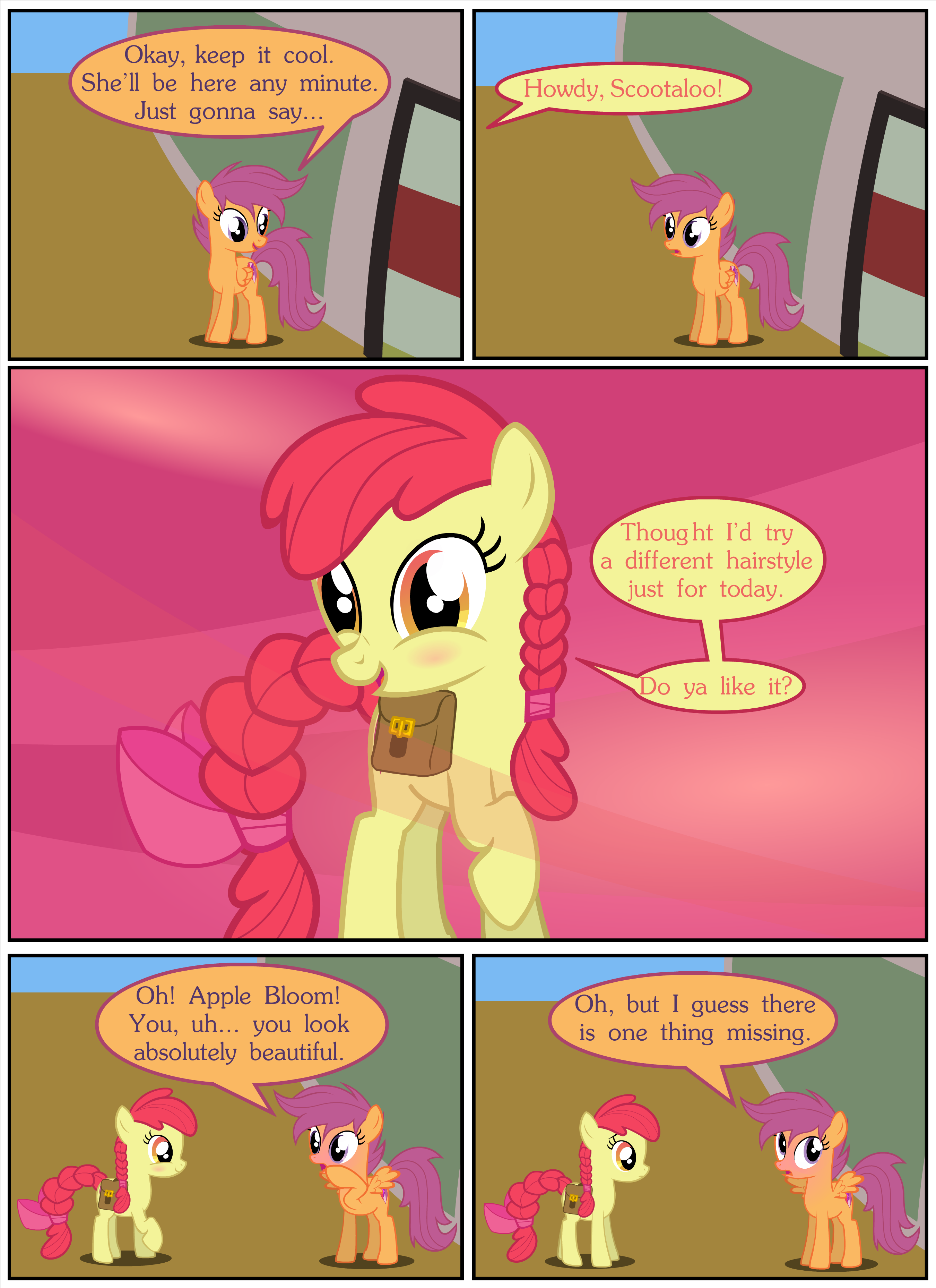 #3421806 - safe, artist:gm-scoots, apple bloom, scootaloo, earth pony ...