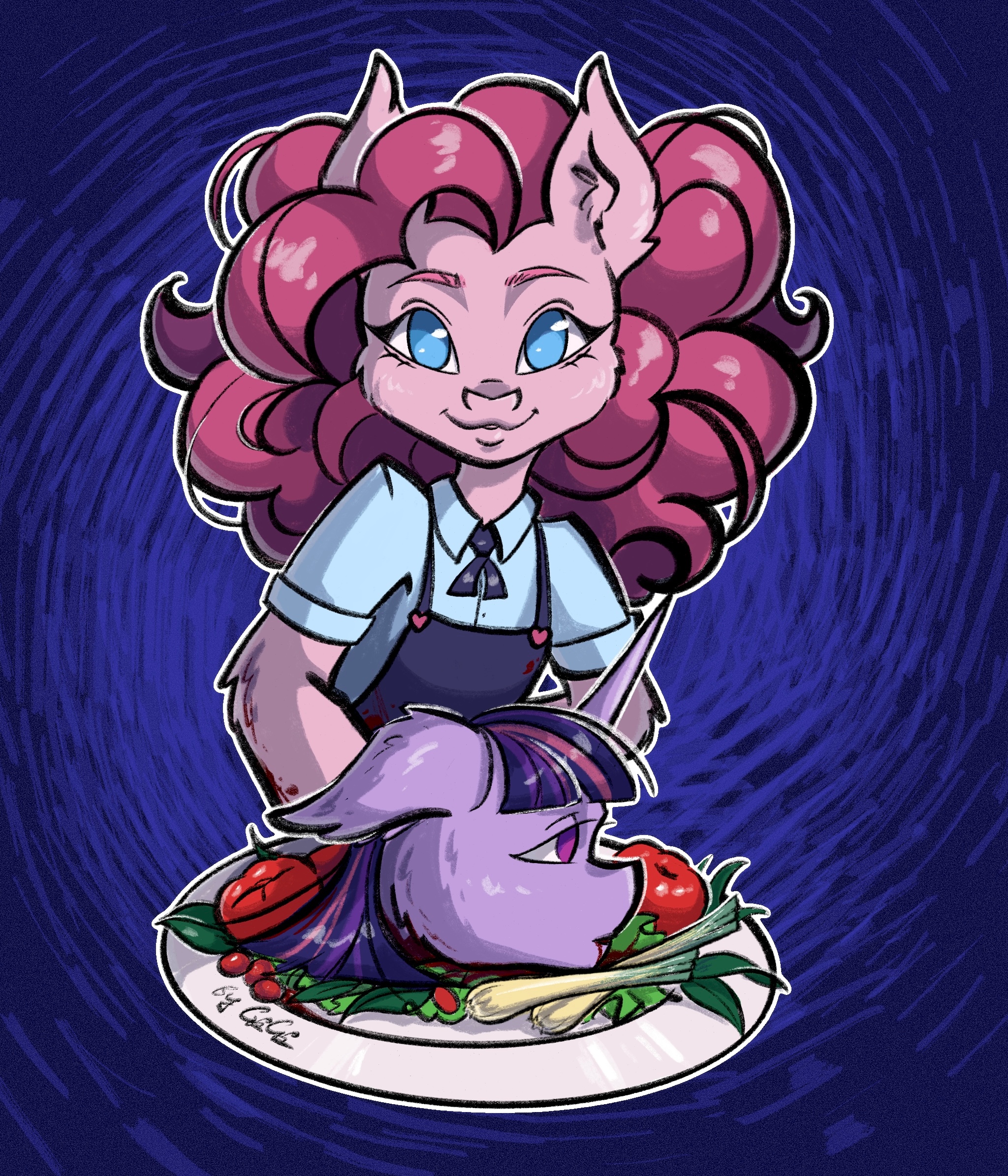 #3424587 - grimdark, artist:gigisarts, pinkie pie, twilight sparkle, alicorn, earth pony, pony ...