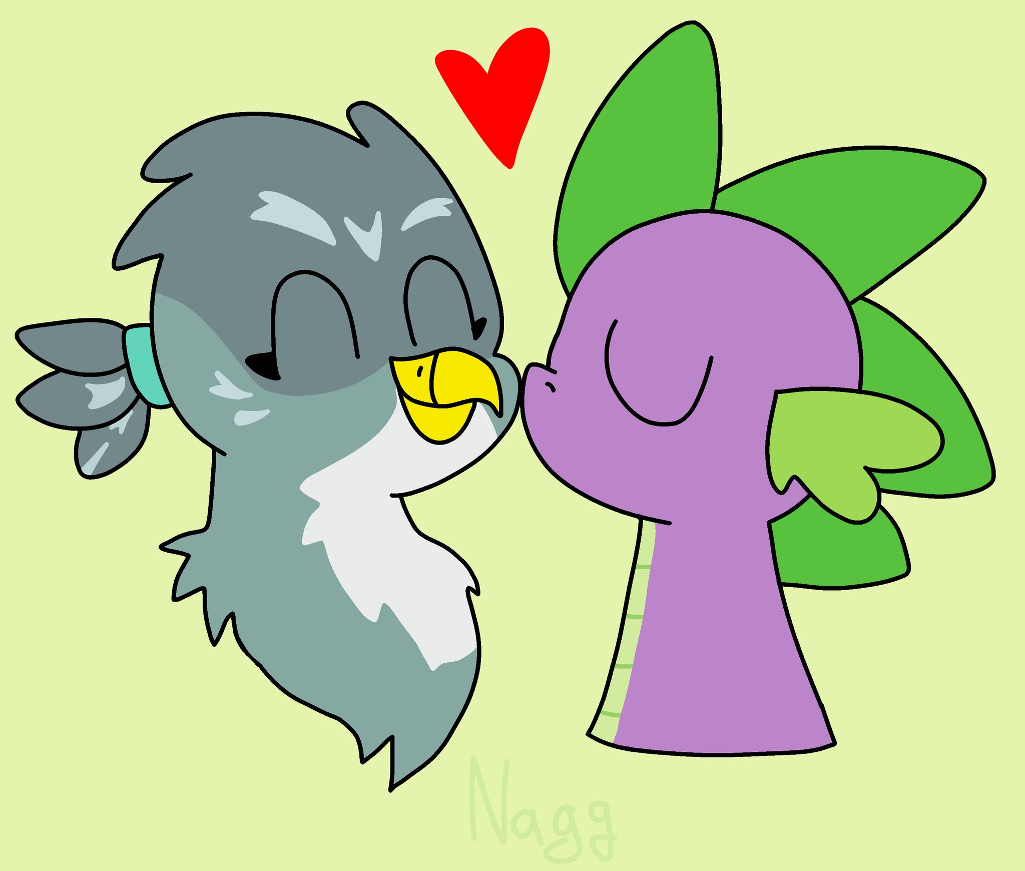 #3426139 - source needed, safe, artist:naggfruit, gabby, spike, dragon ...