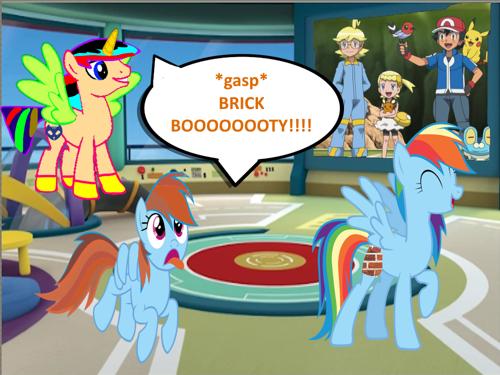 #3426900 - safe, rainbow dash, oc, oc:brick rainbow dash, oc:prince ...
