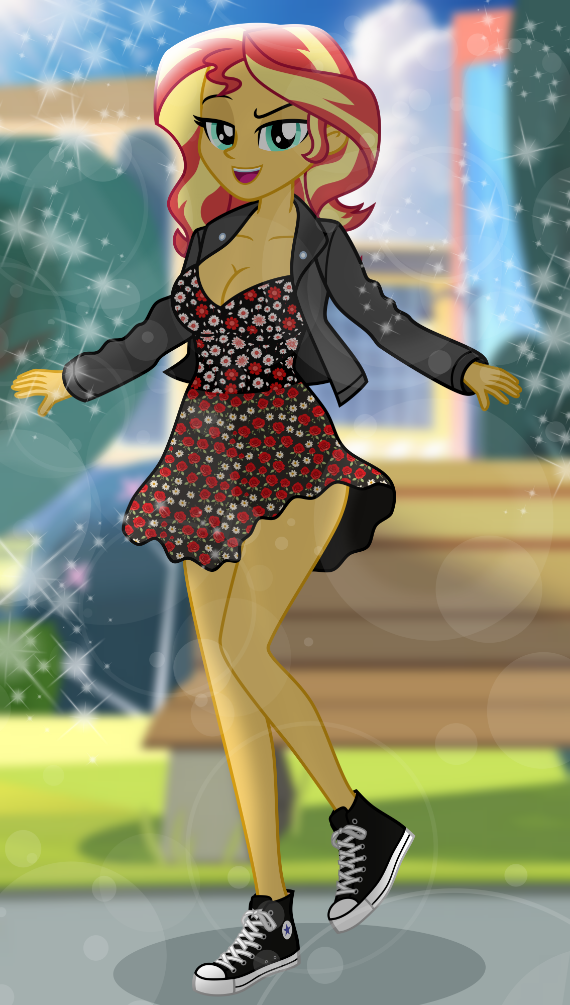 #3426939 - safe, artist:emeraldblast63, sunset shimmer, human, equestria girls, g4, breasts ...