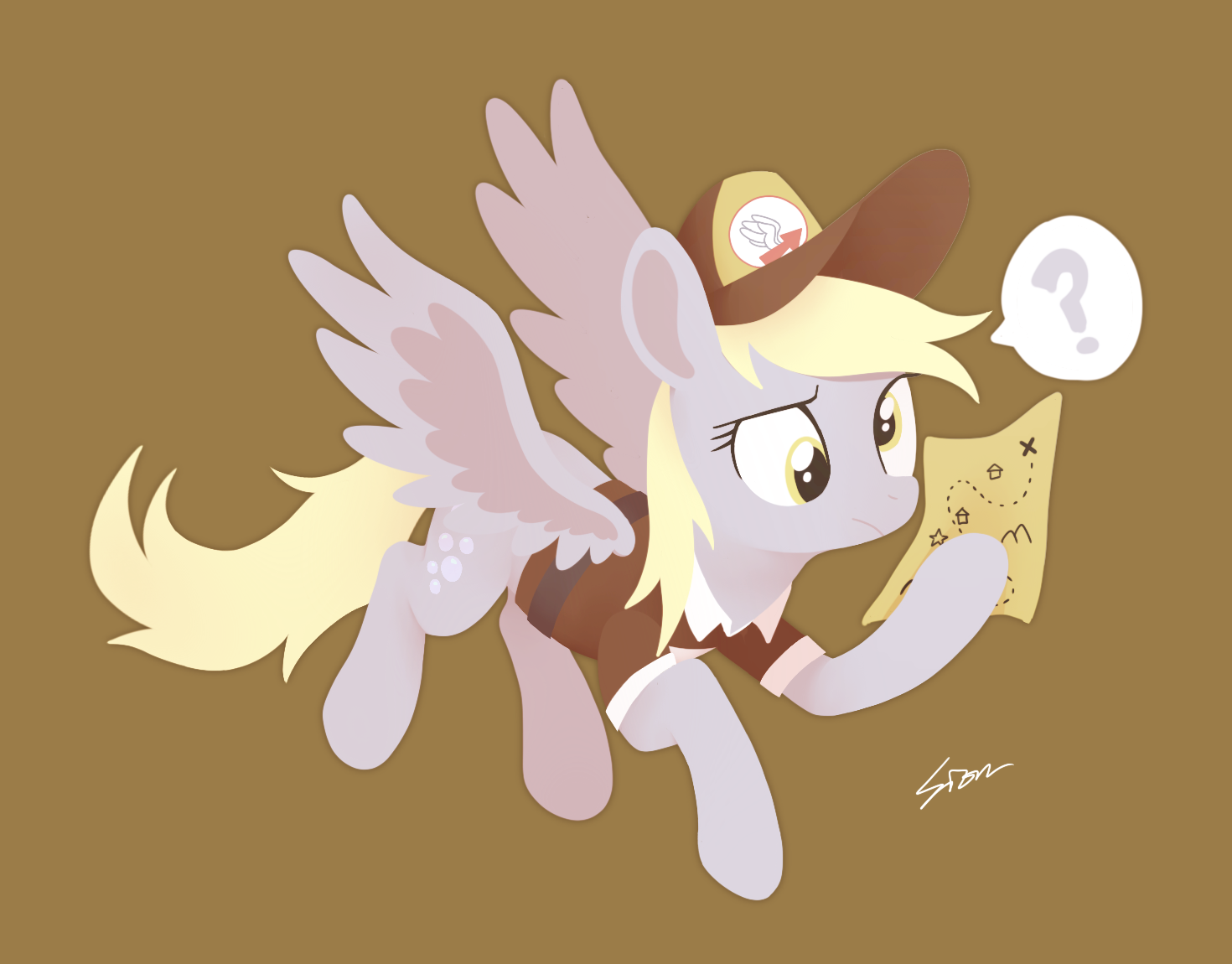#3427465 - safe, artist:sion, derpy hooves, pegasus, pony, g4, brown ...