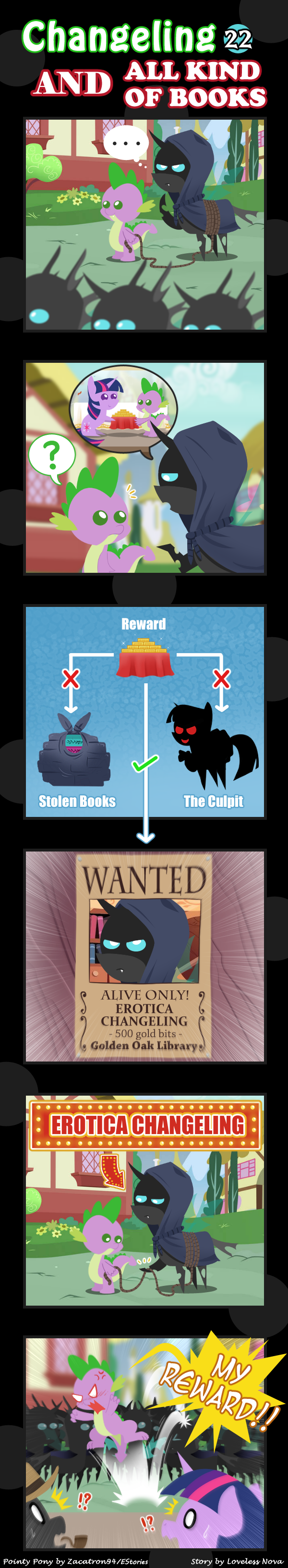 #3427600 - safe, artist:vavacung, spike, twilight sparkle, changeling, dragon, pony, unicorn ...