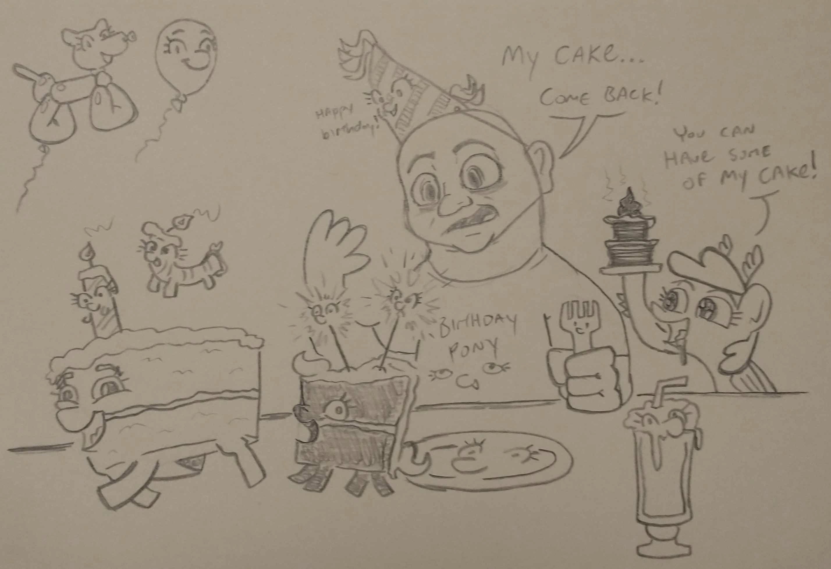 #3428155 - safe, artist:jargon scott, oc, oc only, balloon pony, cake ...