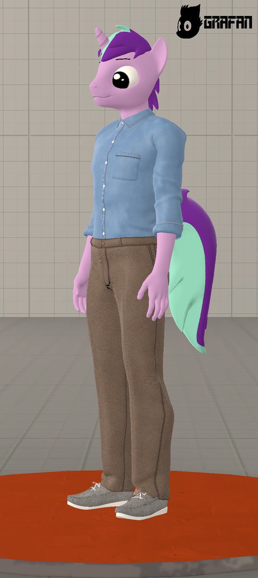 #3428444 - safe, artist:gradiusfanatic, oc, oc only, oc:andy glimmer, unicorn, anthro ...