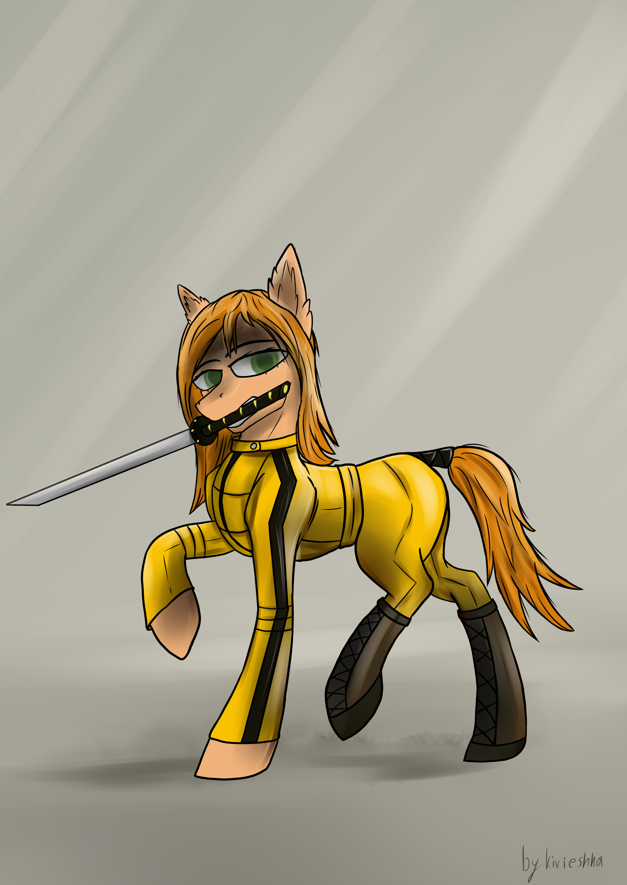 #3429166 - safe, artist:kirieshka, earth pony, pony, beatrix kiddo ...