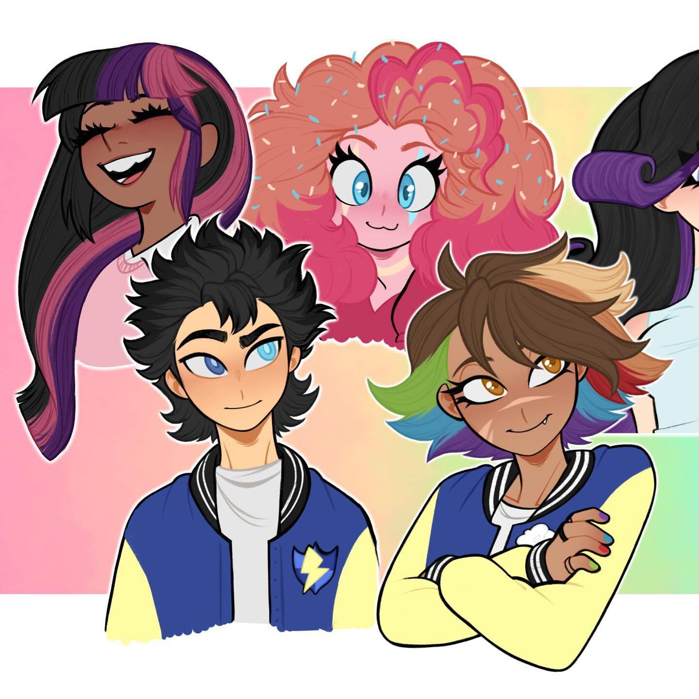 #3429964 - safe, artist:olikotier, part of a set, flash sentry, pinkie ...