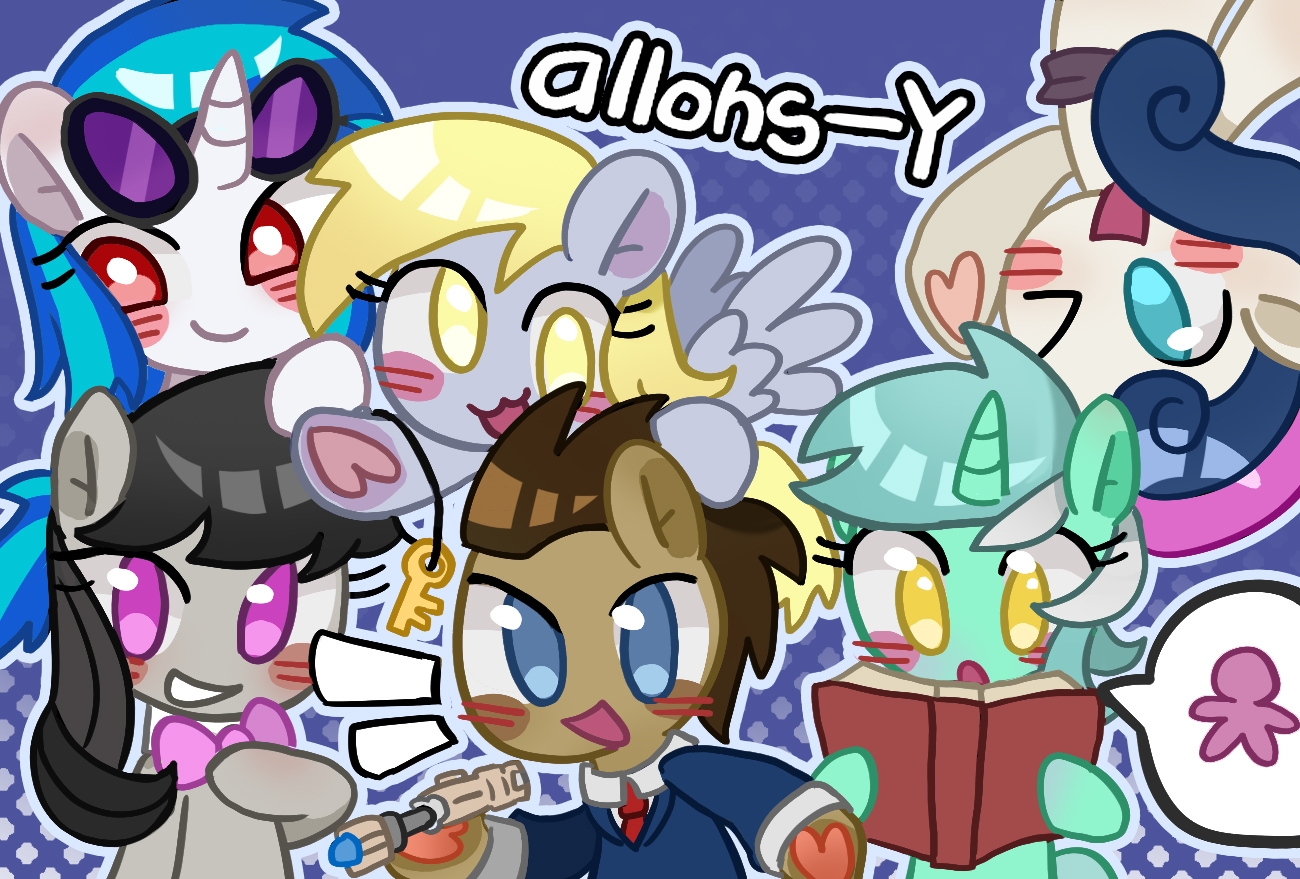 #3431550 - safe, artist:rlabbiy, bon bon, derpy hooves, dj pon-3 ...