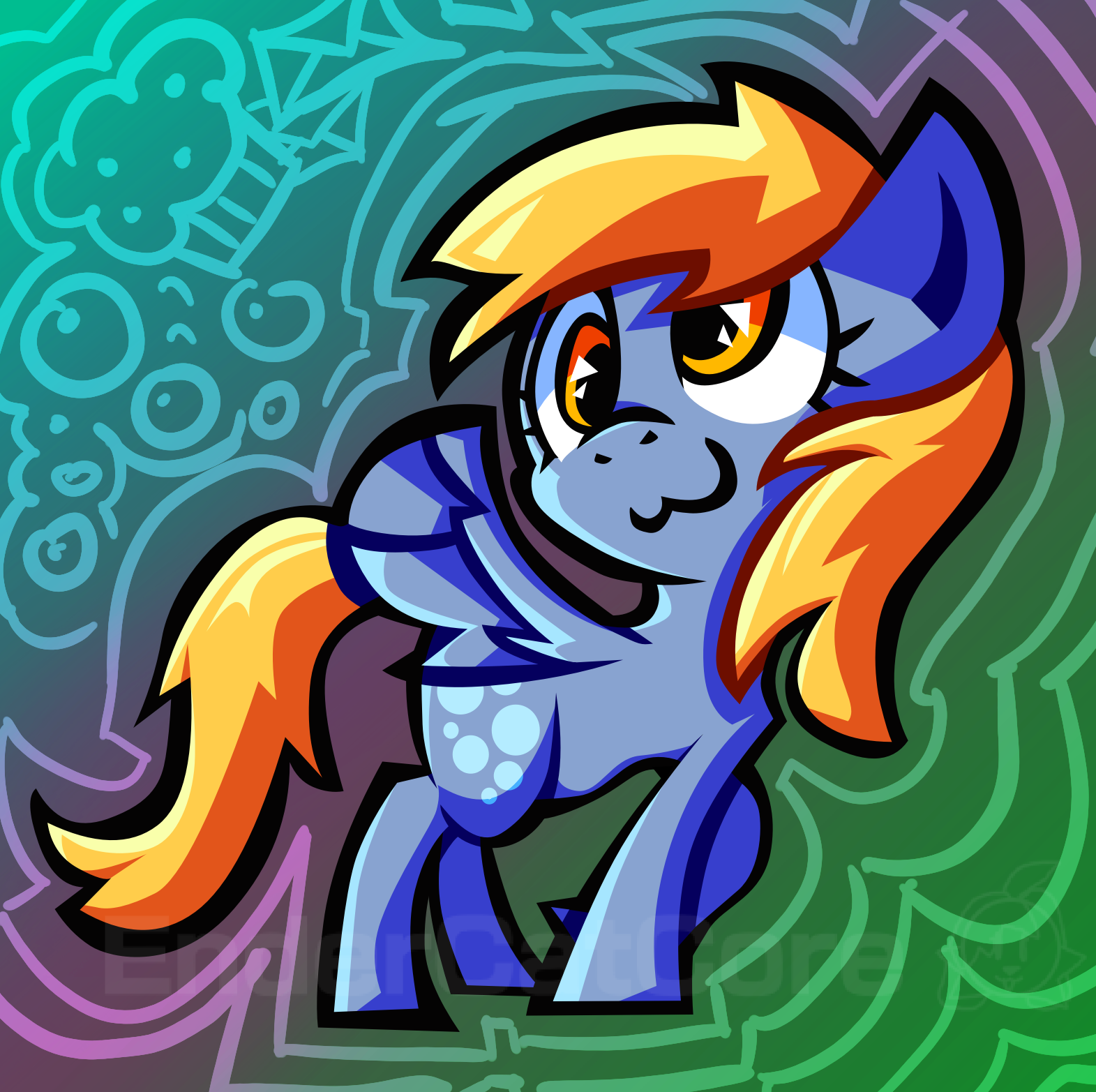 #3431703 - safe, artist:endercatcore, derpy hooves, pegasus, pony, gradient background, simple ...