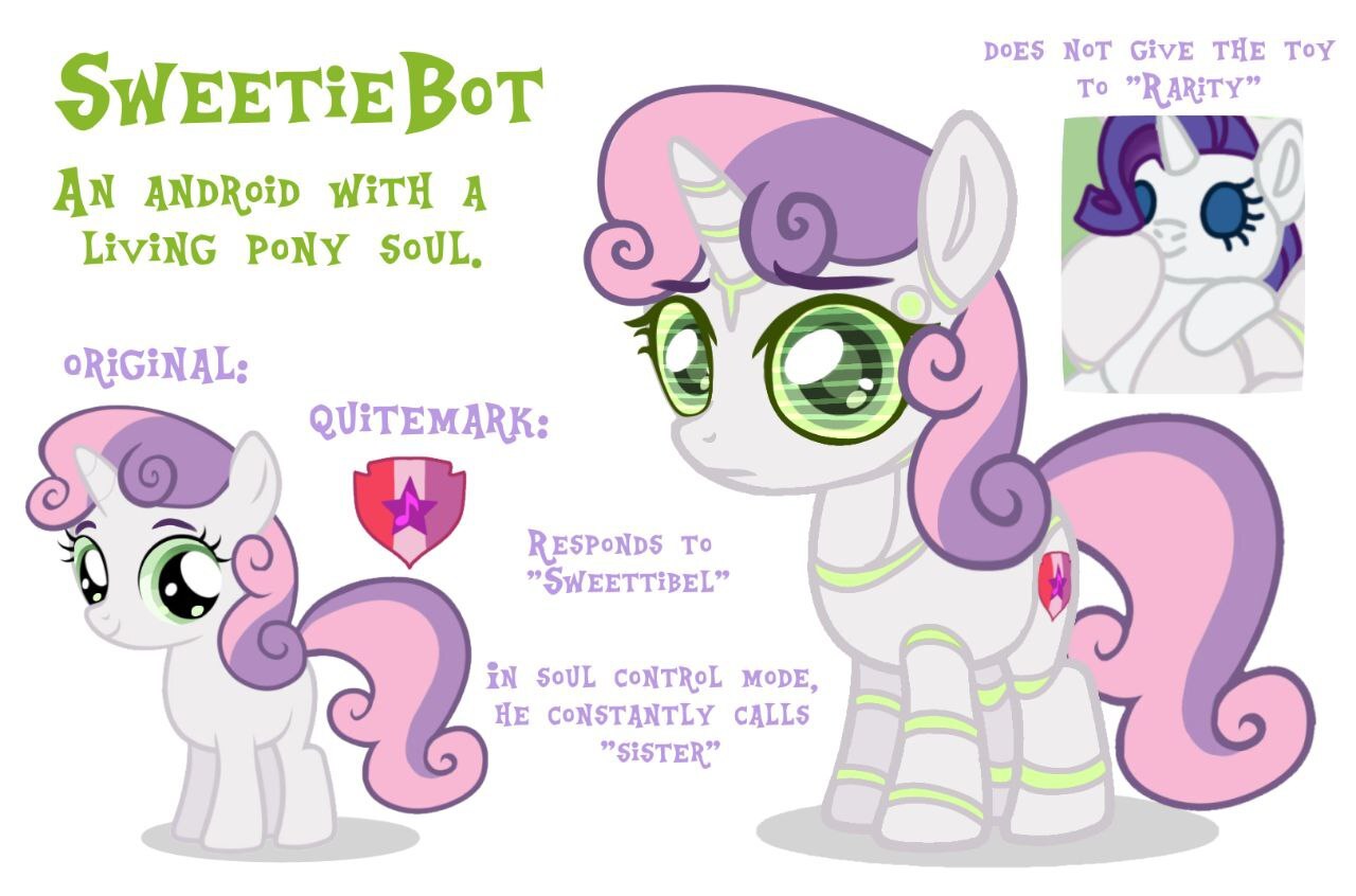 #3431736 - safe, artist:klepytch, rarity, sweetie belle, gynoid, pony ...