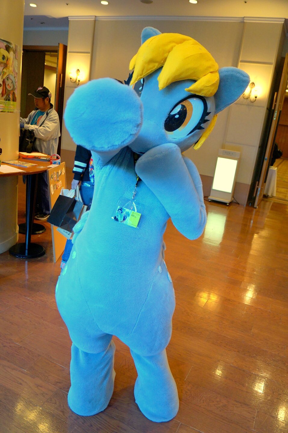 #3432732 - safe, derpy hooves, human, g4, badge, fursuit, indoors, irl ...
