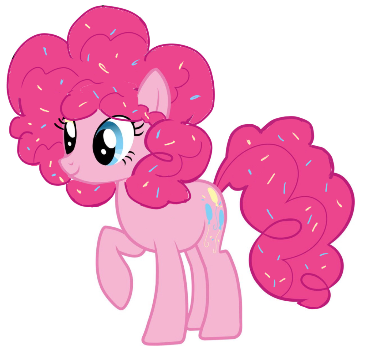 #3433078 - safe, artist:ranife, pinkie pie, earth pony, g4, female, food, puffy mane, simple ...