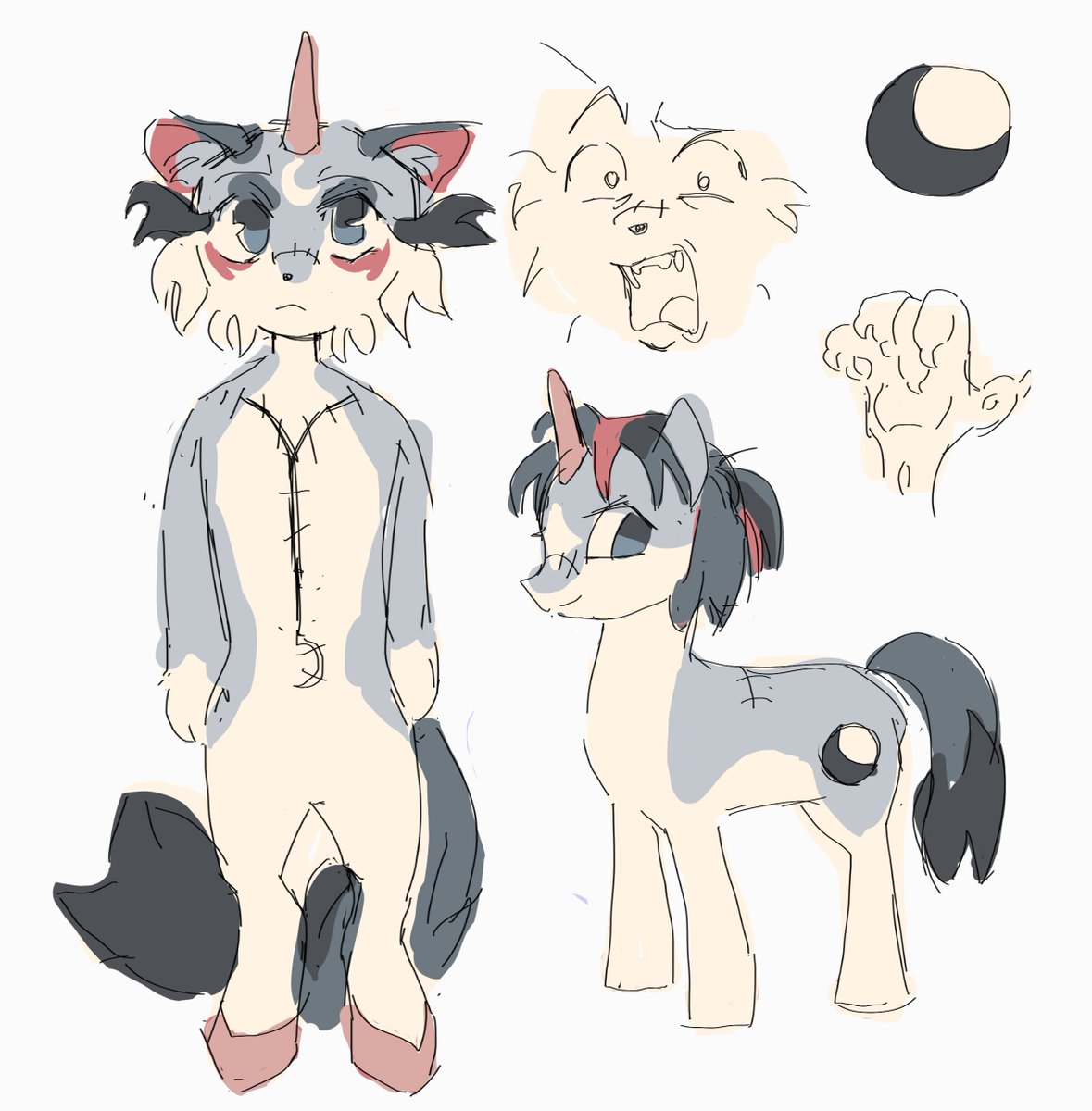 #3433114 - safe, artist:skypaw10, oc, oc only, pony, unicorn, furry, furry oc, horn, reference ...