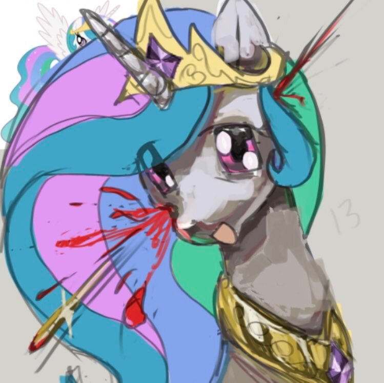 #3433188 - grimdark, artist:skypaw10, princess celestia, alicorn, pony ...