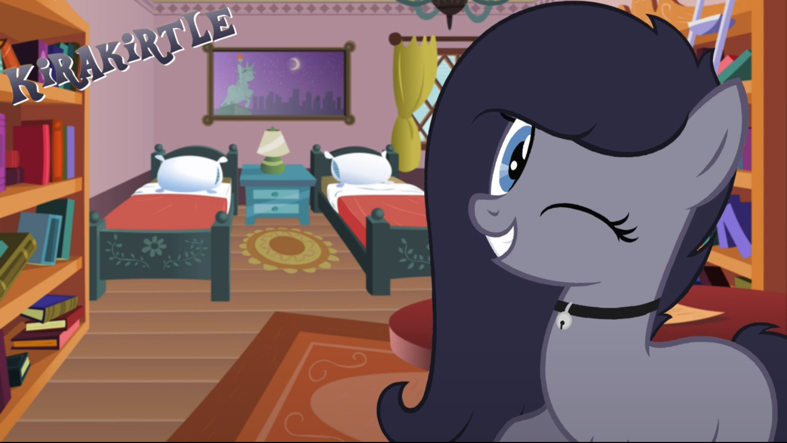 #3433480 - safe, artist:jhayarr23, artist:oblivionfall, oc, oc only, pony, bed, bell, bell ...