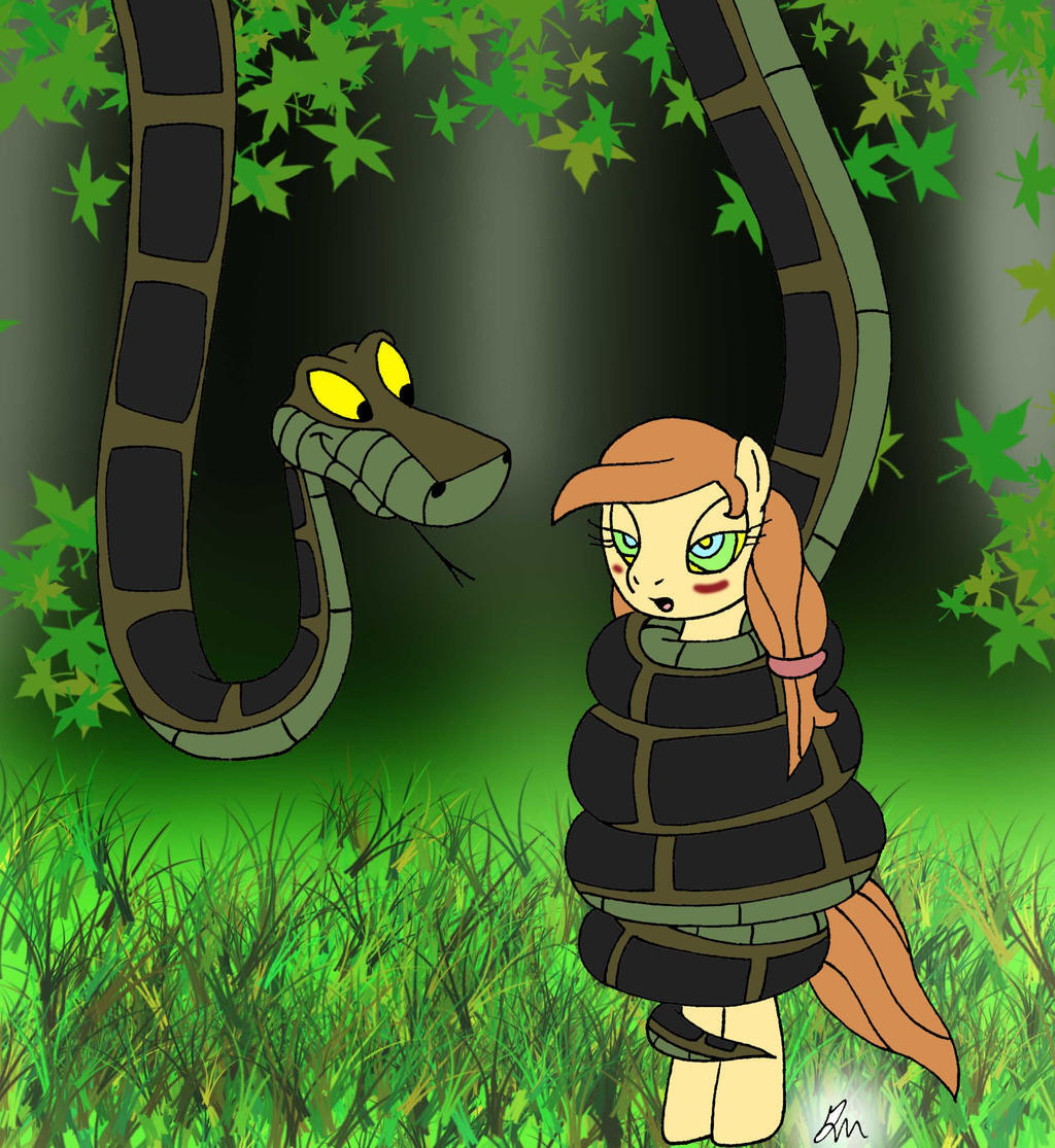 #3433484 - safe, artist:lol20, oc, oc:cream heart, earth pony, pony, snake, coils, duo, female ...