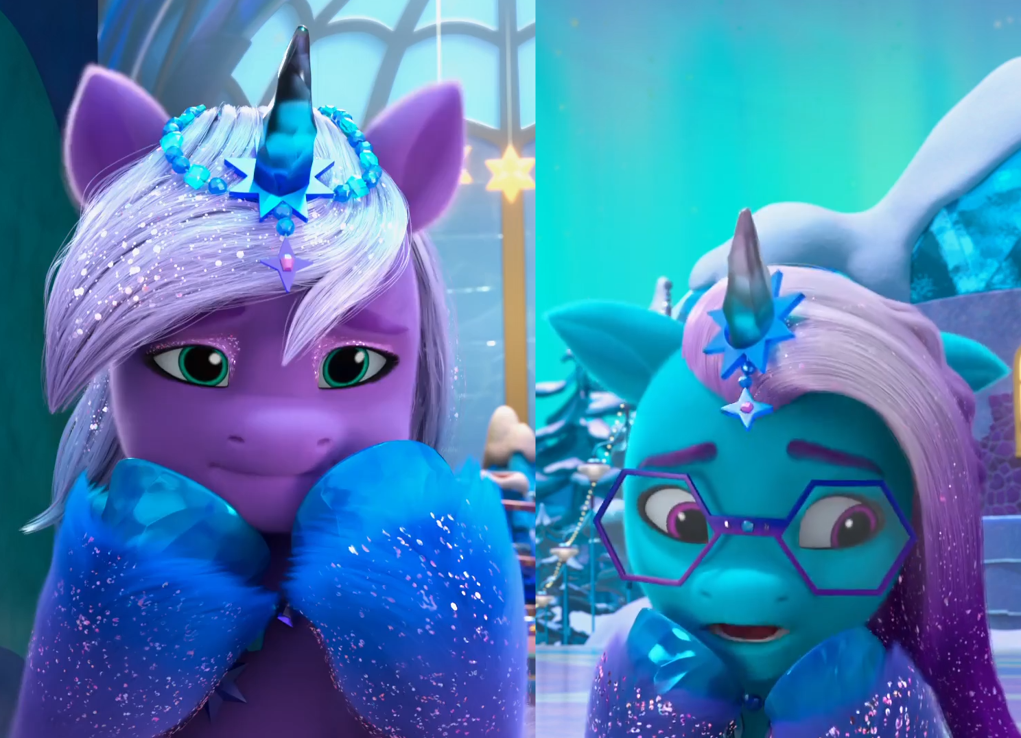 #3417880 - safe, edit, edited screencap, screencap, comet (g5), violet frost, auroricorn, pony ...