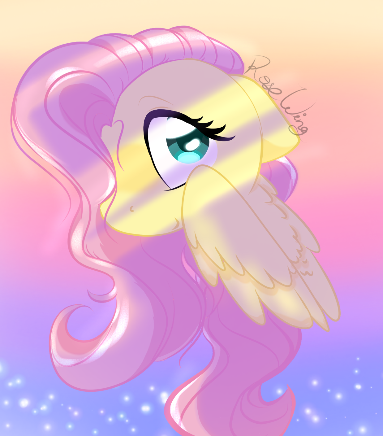 #3440751 - safe, artist:flutterbug18, fluttershy, pegasus, pony, g4 ...