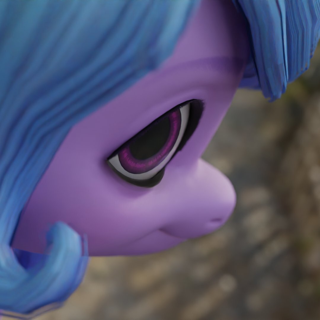 #3441785 - safe, artist:makaryo, izzy moonbow, pony, unicorn, g5, 3d, close-up, extreme close-up ...