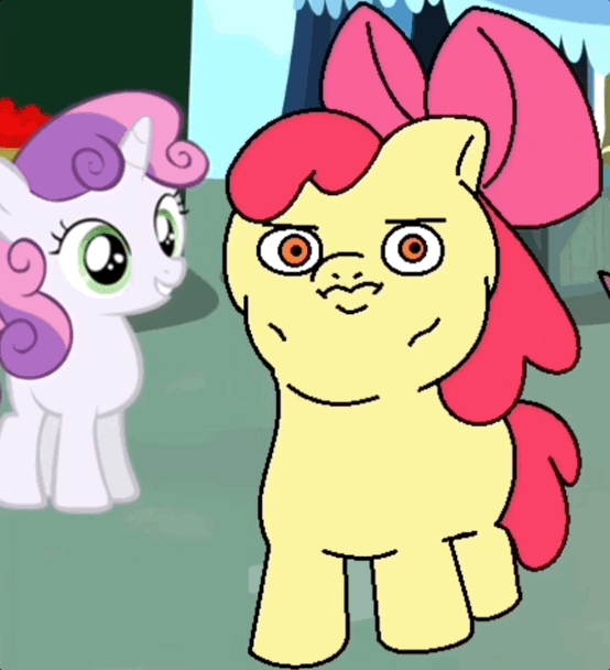 #3442089 - safe, artist:tamers12345, edit, edited screencap, screencap, apple bloom, sweetie ...