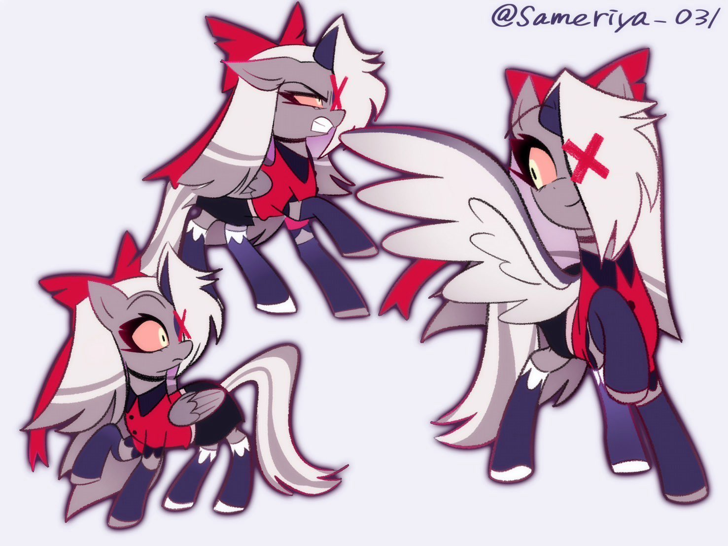 #3443850 - safe, artist:sameriya_031, pegasus, pony, angry, bow ...