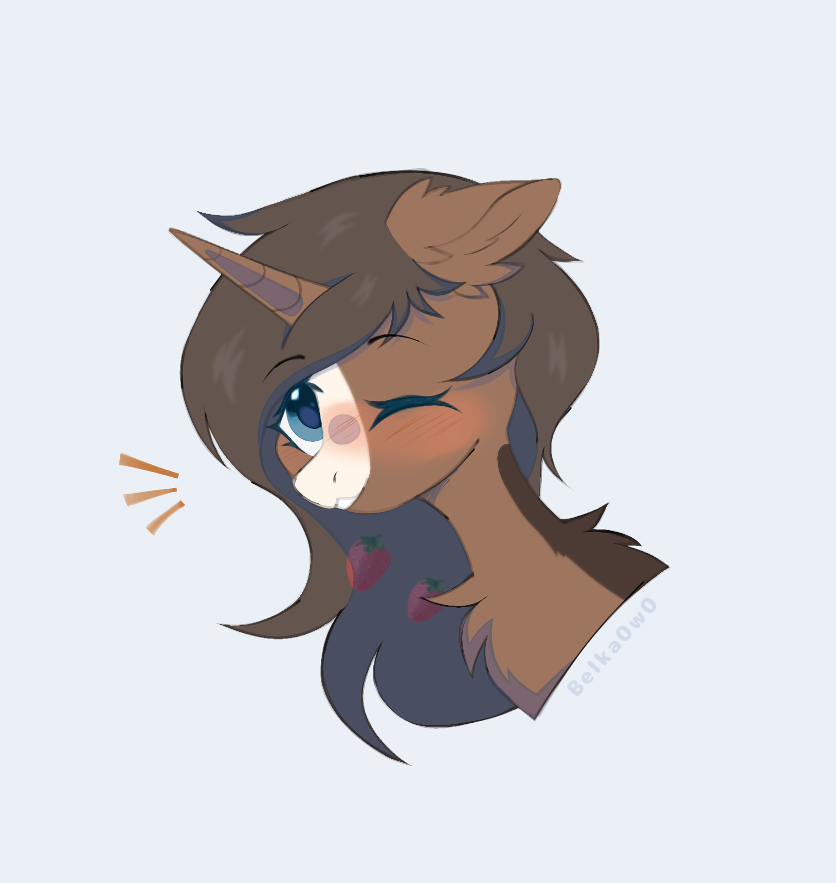 #3445497 - safe, artist:belkaart0w0, oc, oc only, oc:strawberry cocoa ...