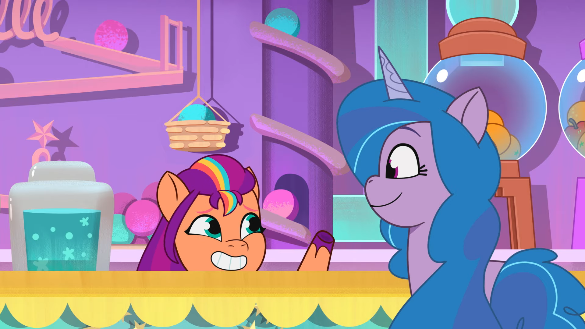#3434356 - safe, screencap, izzy moonbow, sunny starscout, earth pony ...