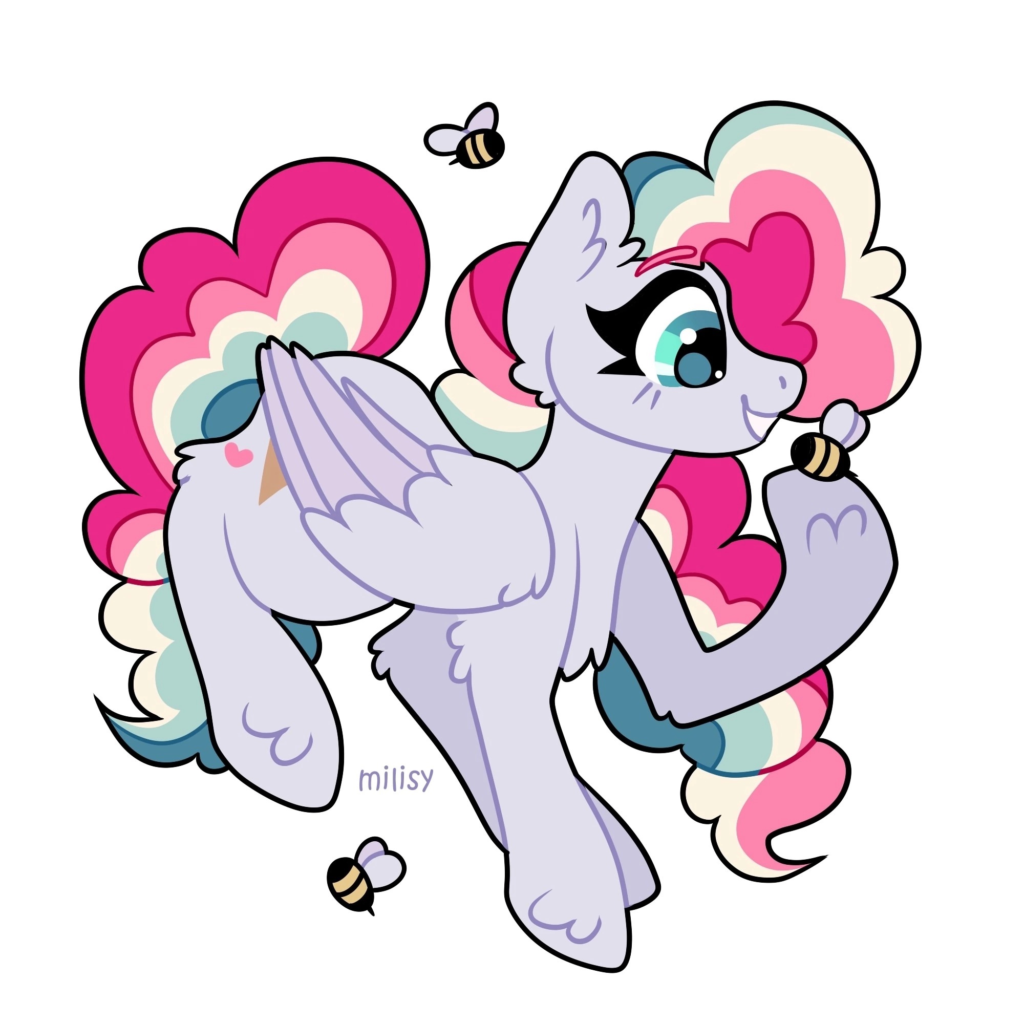 #3447464 - safe, artist:milisu, oc, oc only, oc:sky sorbet, bee, insect ...