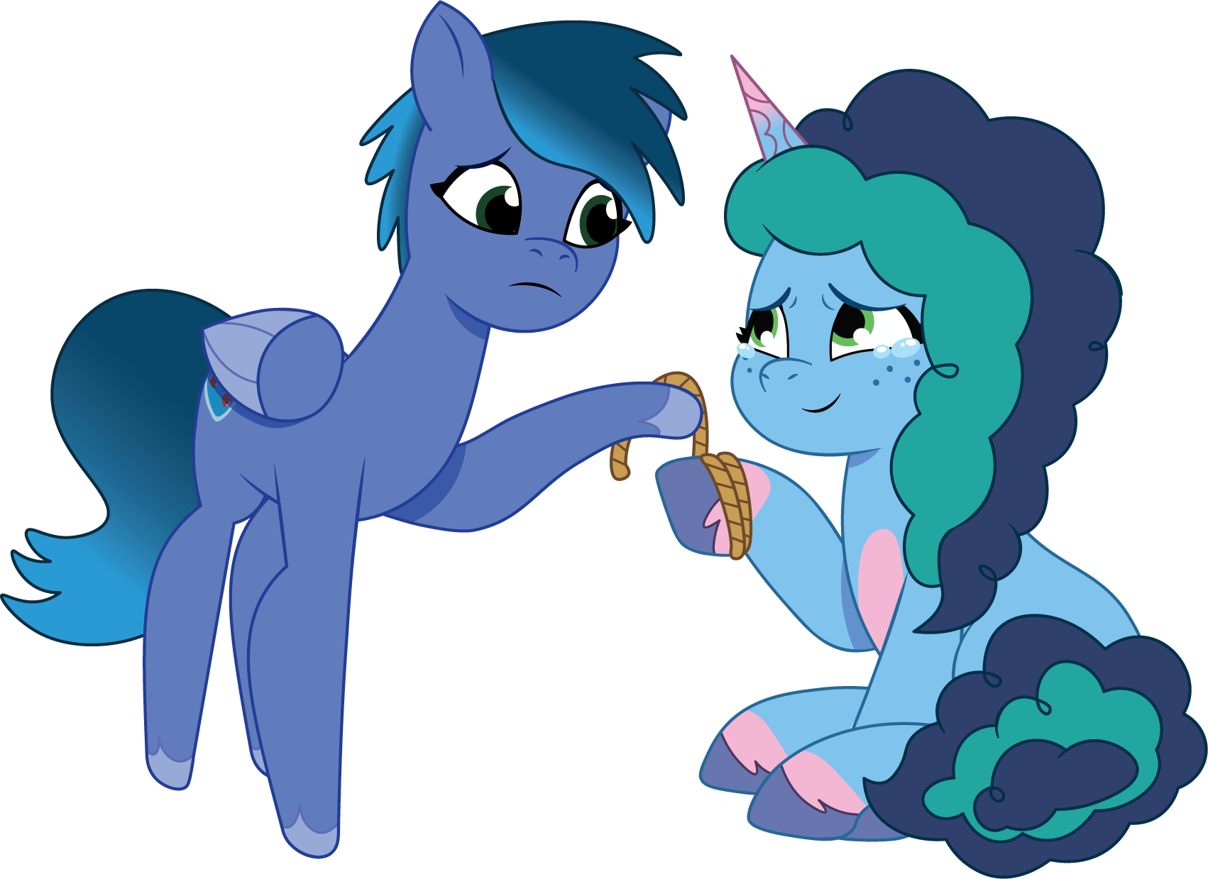 #3448454 - safe, artist:prixy05, misty brightdawn, oc, oc:navy soarblaze, pegasus, pony, unicorn ...