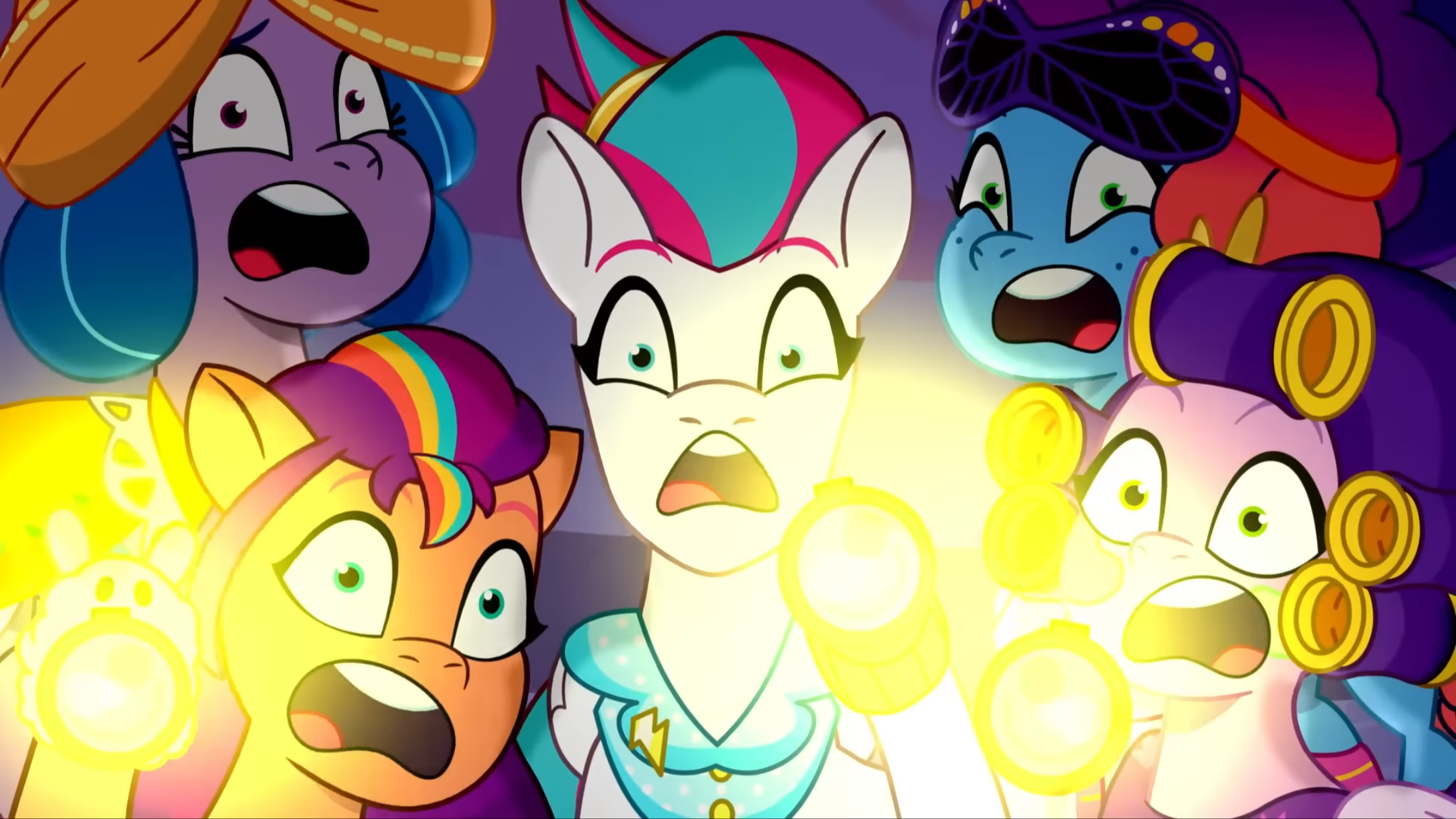 #3450442 - safe, screencap, izzy moonbow, misty brightdawn, pipp petals, sunny starscout, zipp ...