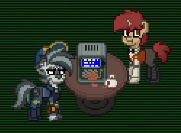 #3451797 - safe, oc, oc:mehanika, oc:whiskey shot, pony, unicorn, zebra, ashes town, clothes ...