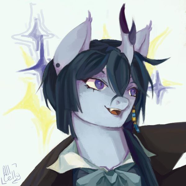 #3451961 - safe, artist:allcello, oc, oc only, oc:vanitas, bat pony ...