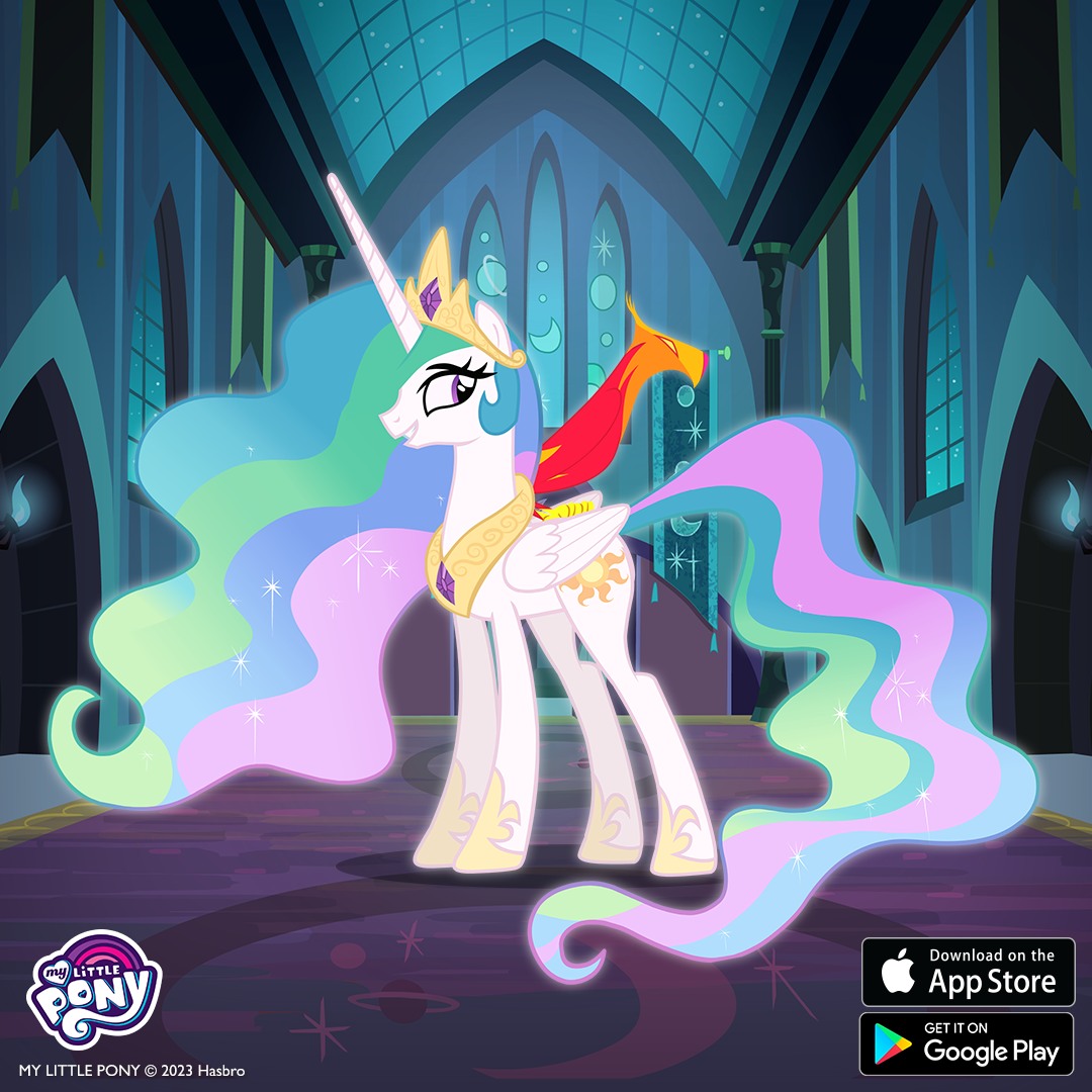 #3452565 - safe, gameloft, philomena, princess celestia, alicorn ...