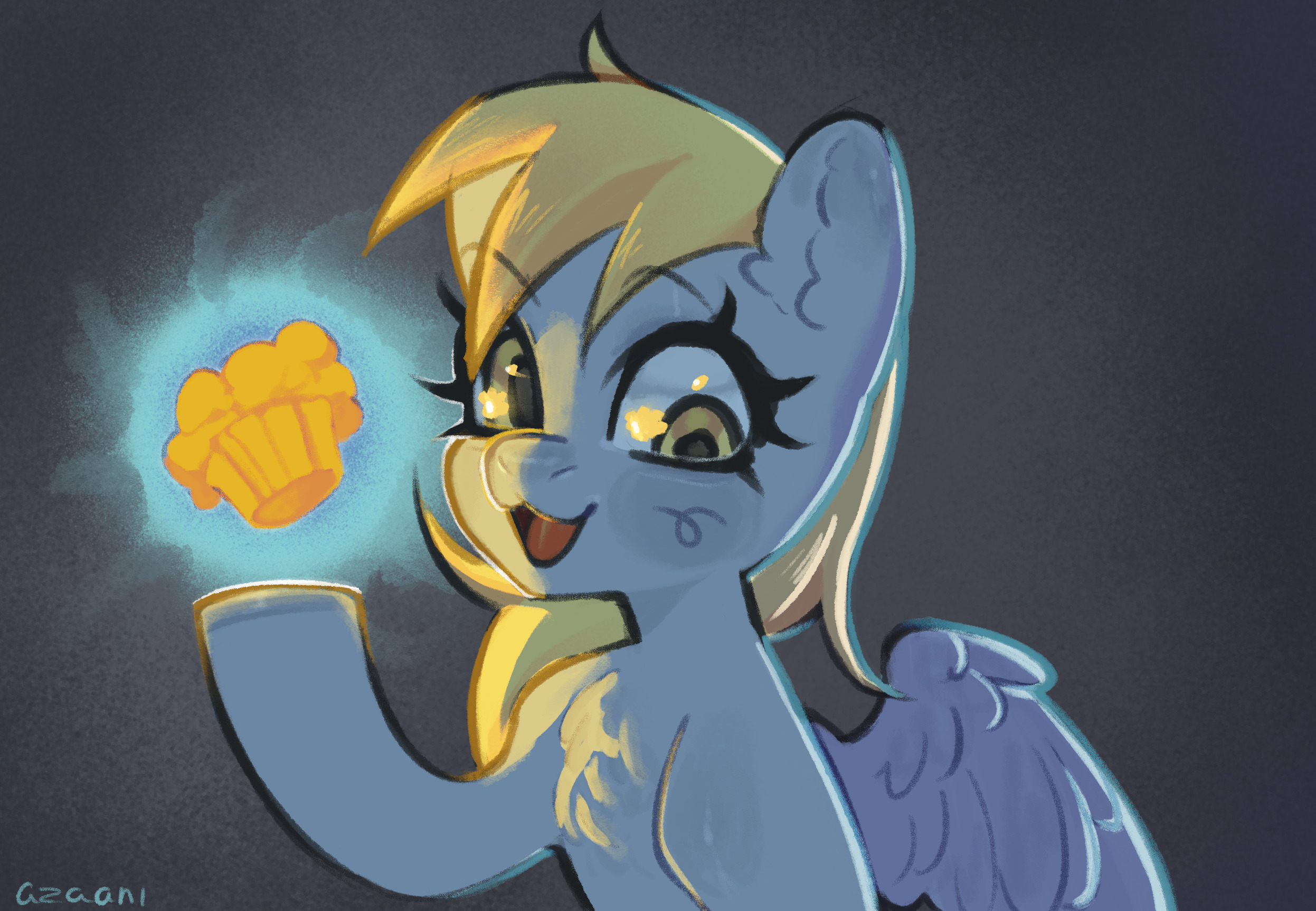 #3434916 - safe, artist:azaani, derpy hooves, pegasus, pony, g4, blush scribble, blushing, bust ...