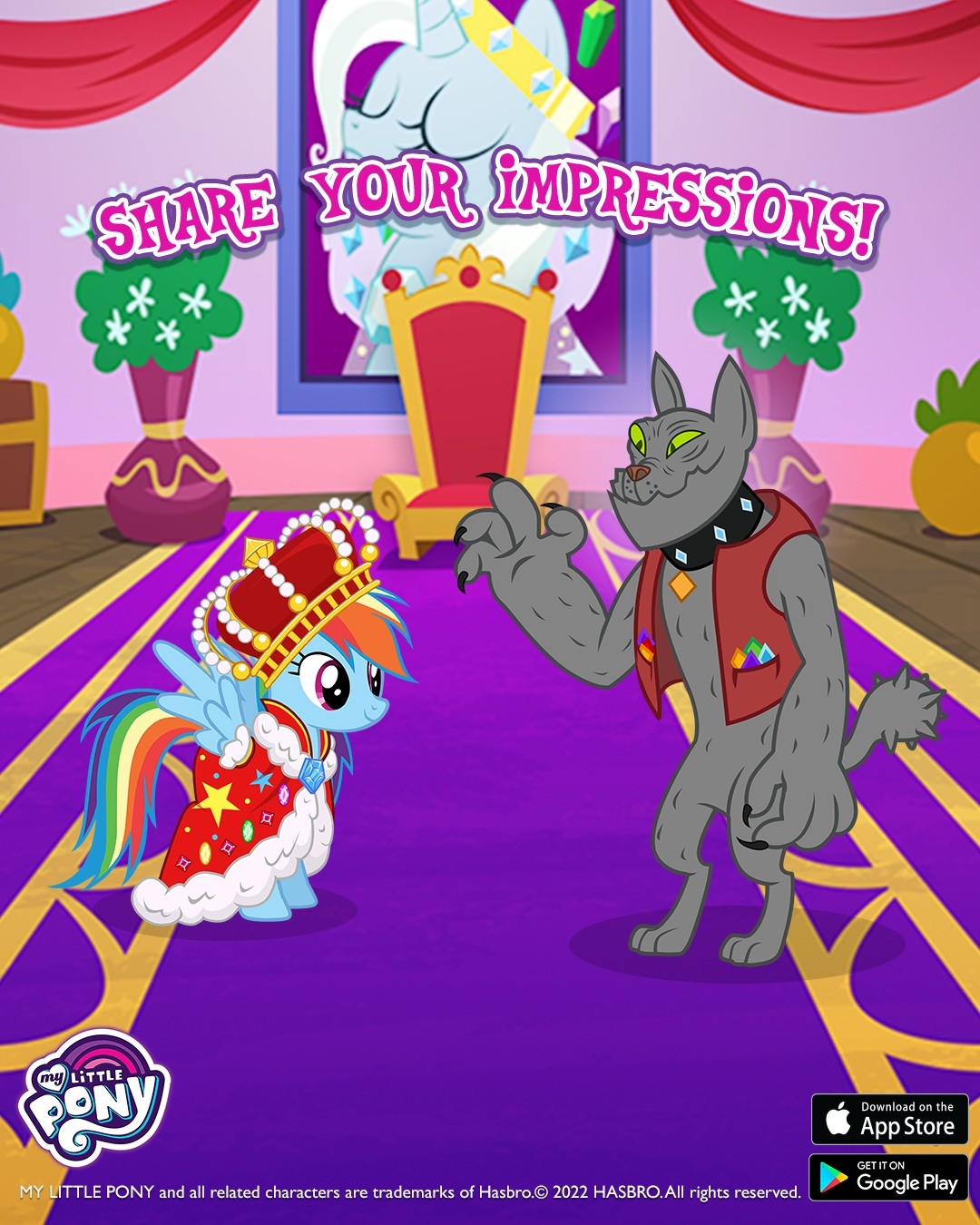 #3453450 - safe, gameloft, rainbow dash, rover, diamond dog, pegasus ...