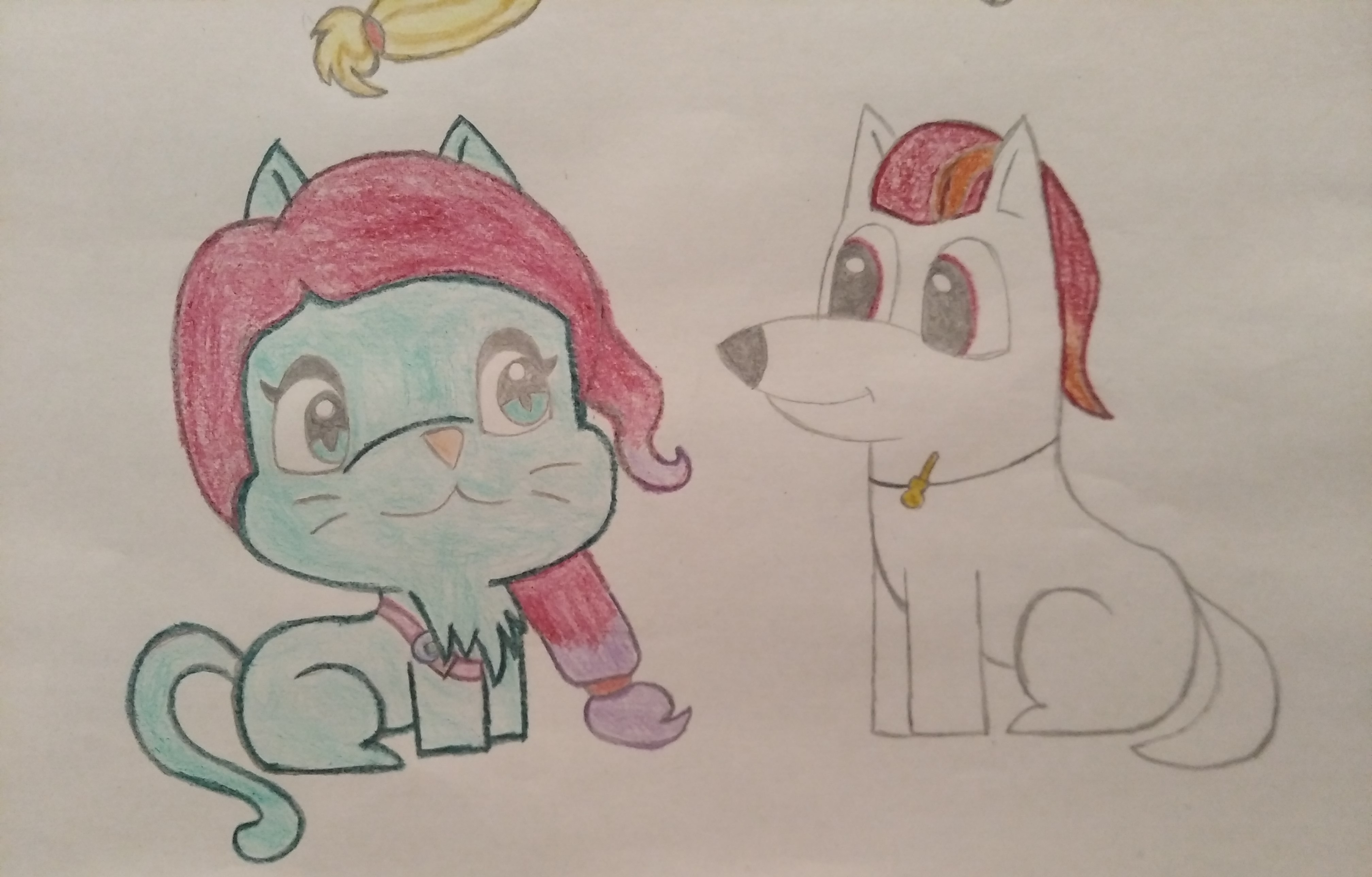 #3435810 - safe, artist:tom artista, jazz hooves, rocky riff, cat, dog ...