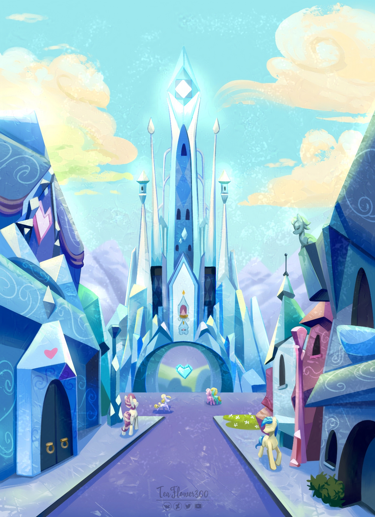 #3435826 - safe, artist:teaflower300, amber waves, bright smile, elbow ...