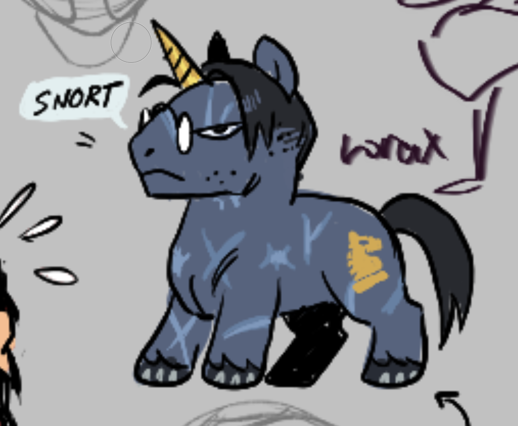 #3437516 - safe, artist:gorjee-art, oc, oc only, oc:crooked gambit, earth pony, pony, fake horn ...