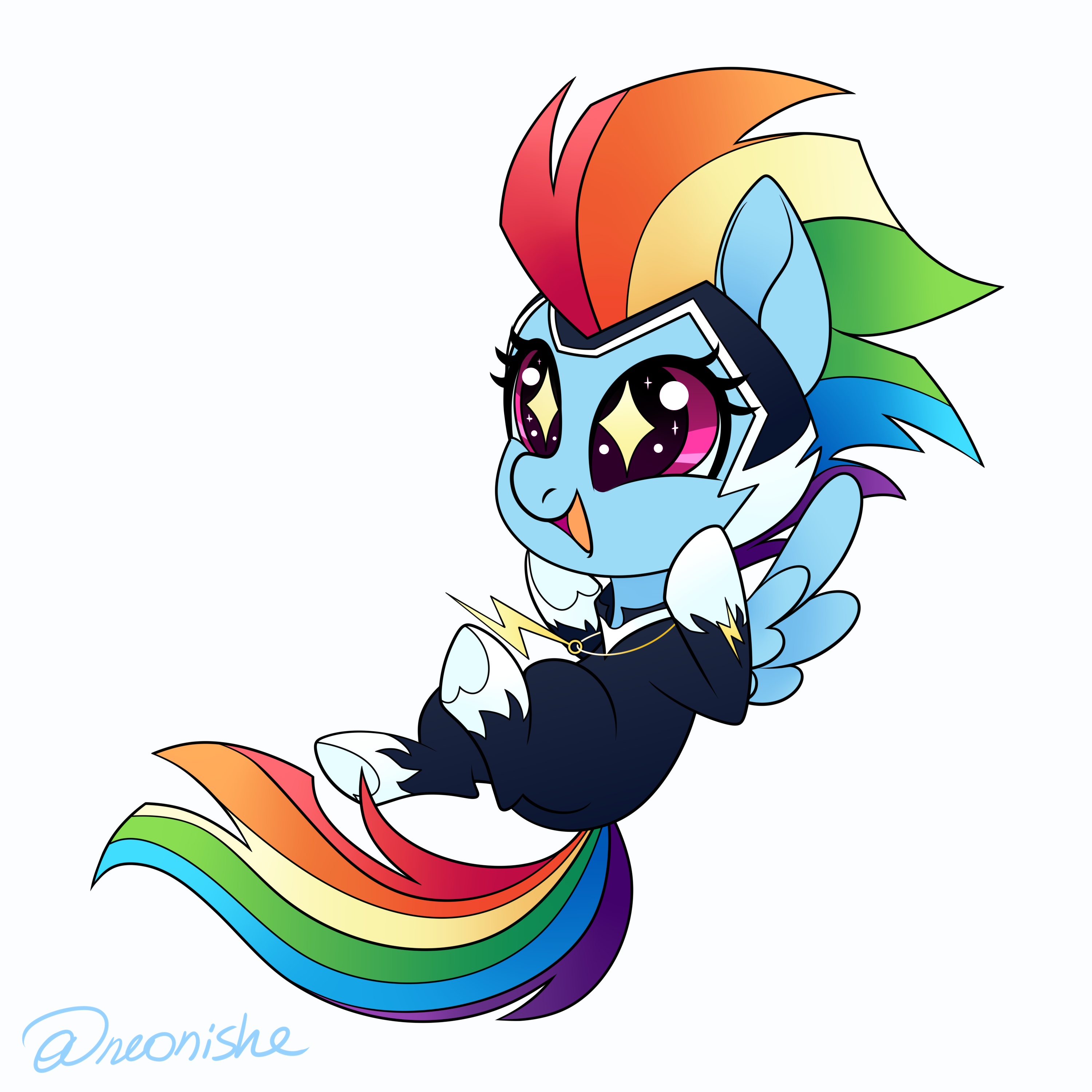 #3438953 - safe, artist:neonishe, rainbow dash, zapp, pegasus, pony, g4 ...