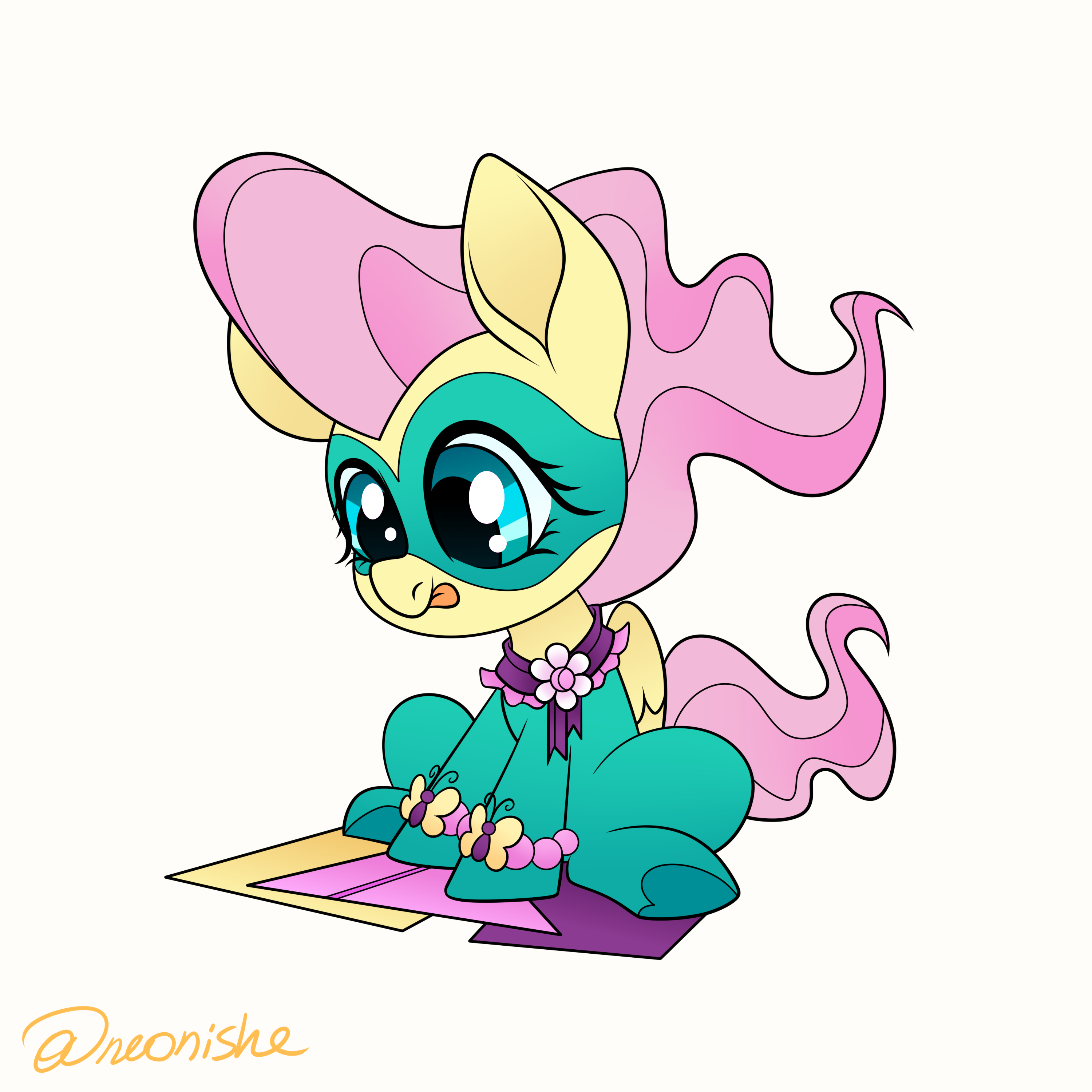 #3438960 - safe, artist:neonishe, fluttershy, saddle rager, pegasus ...