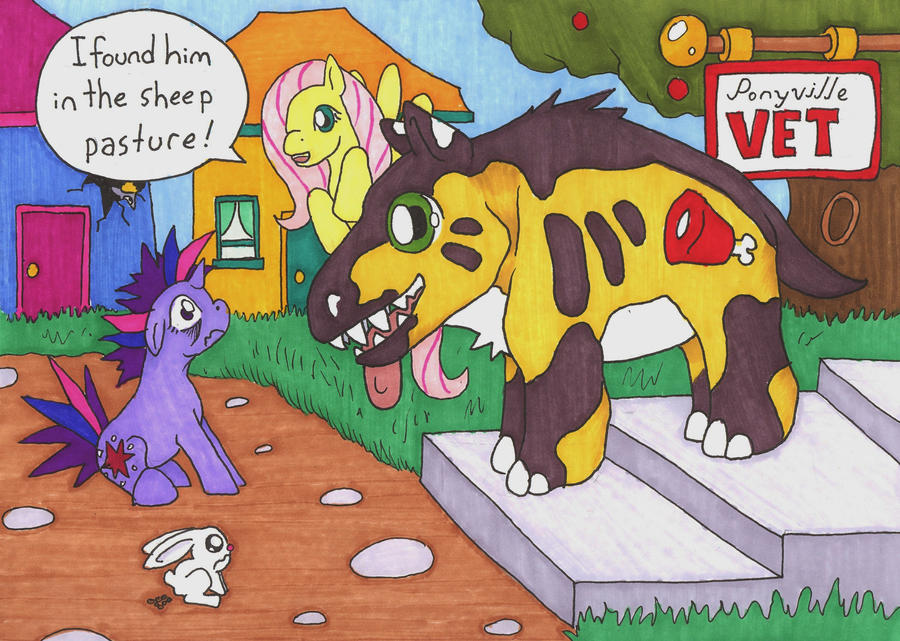 #3525499 - safe, artist:allison-beriyani, angel bunny, fluttershy ...