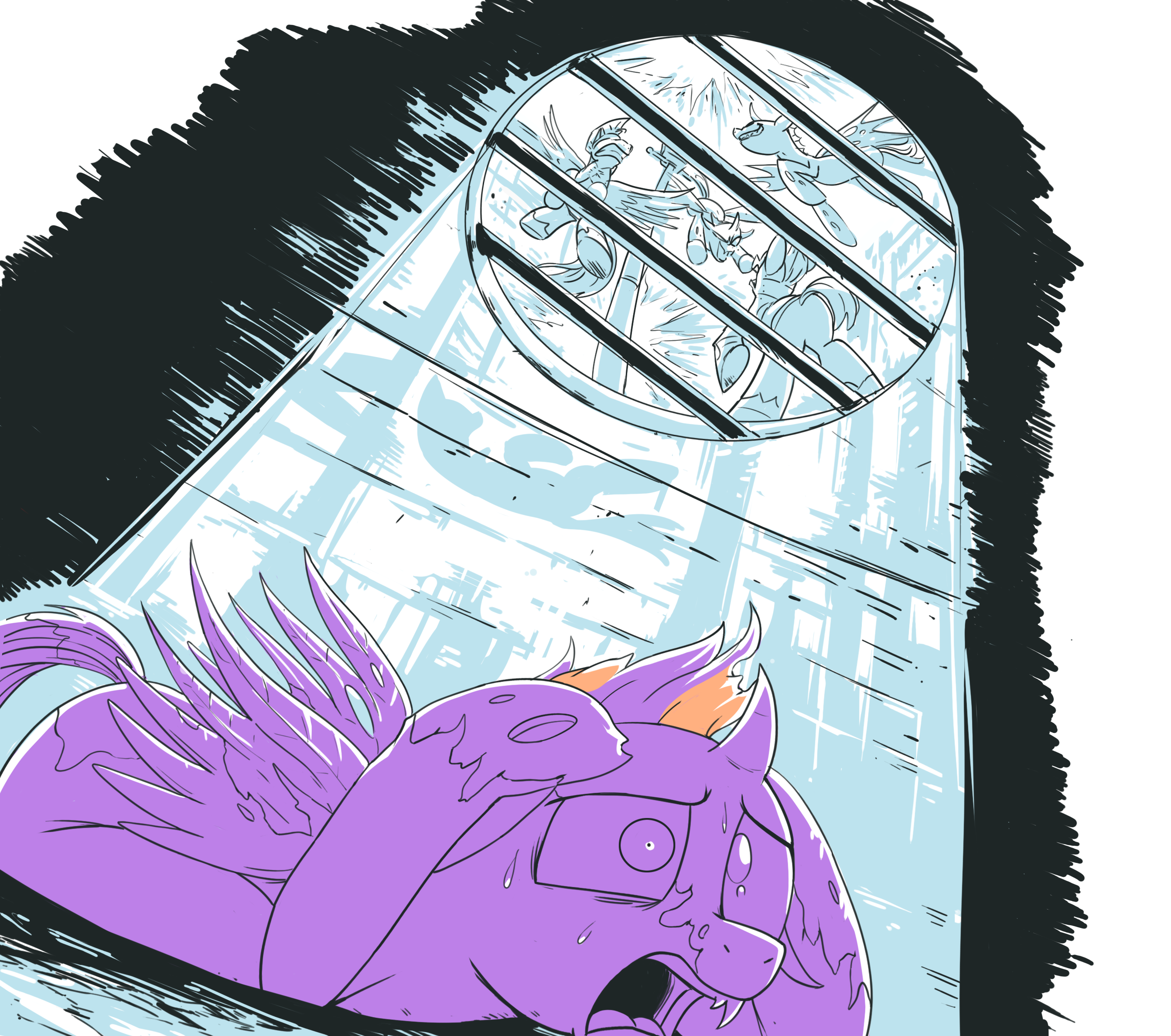 #3526884 - safe, artist:jowyb, oc, oc:shellac, changeling, pegasus ...