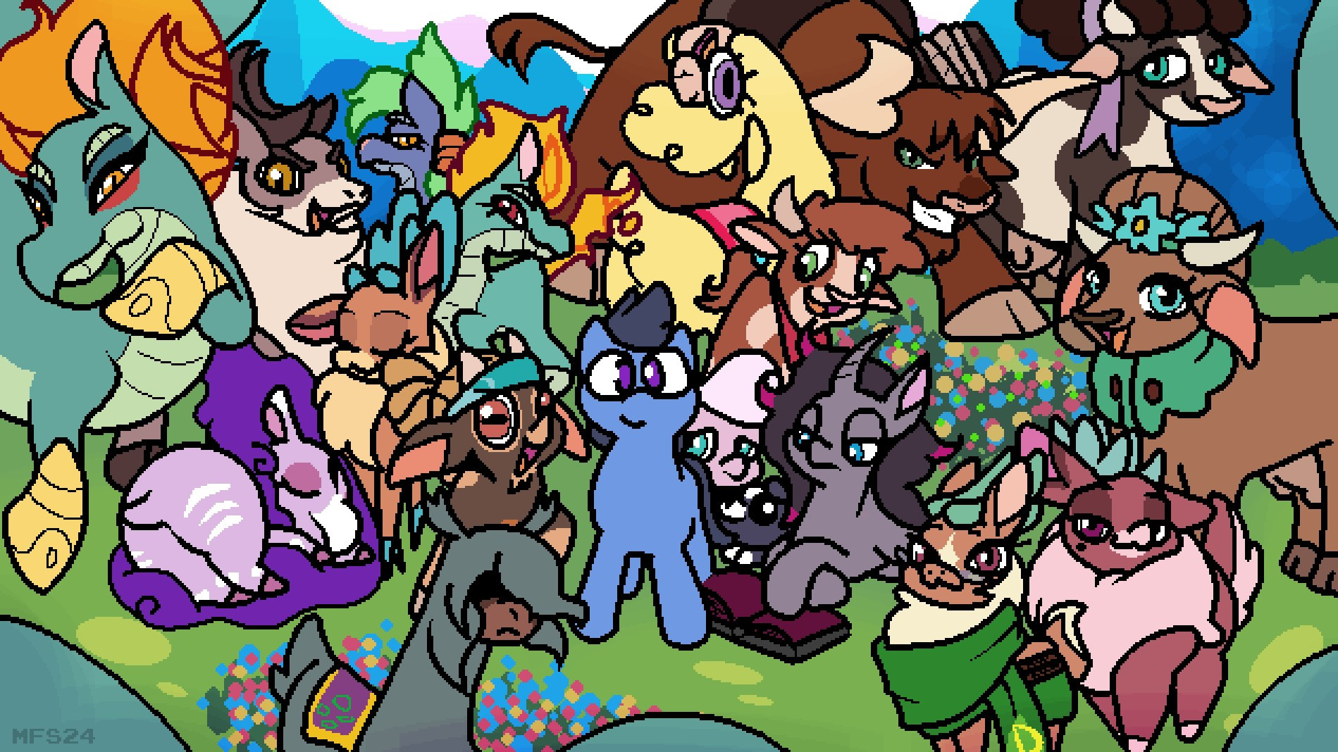 #3528566 - safe, artist:matchesdraco, adobo, arizona (tfh), baihe (tfh ...