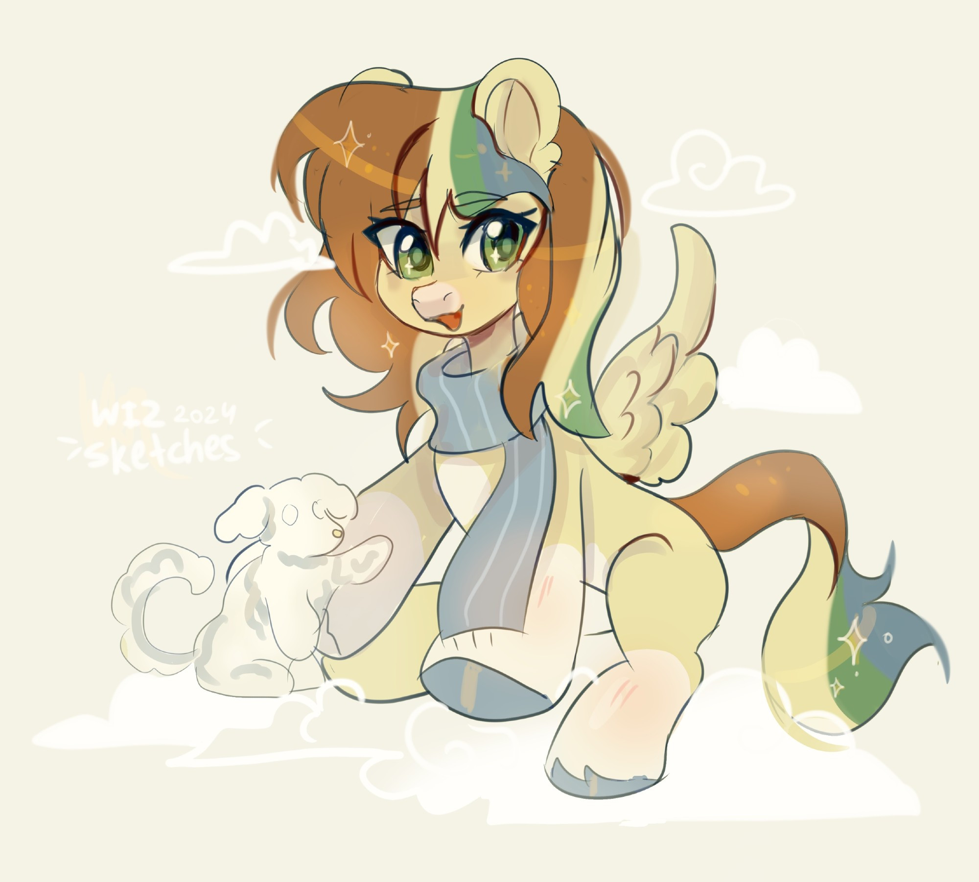 #3530386 - safe, artist:wizzie, oc, oc only, fluffy pony, pegasus, pony ...