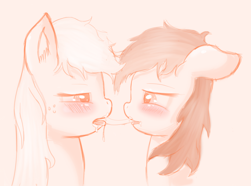 #3531402 - artist needed, suggestive, applejack, rainbow dash, pegasus, g4, blushing, bust ...