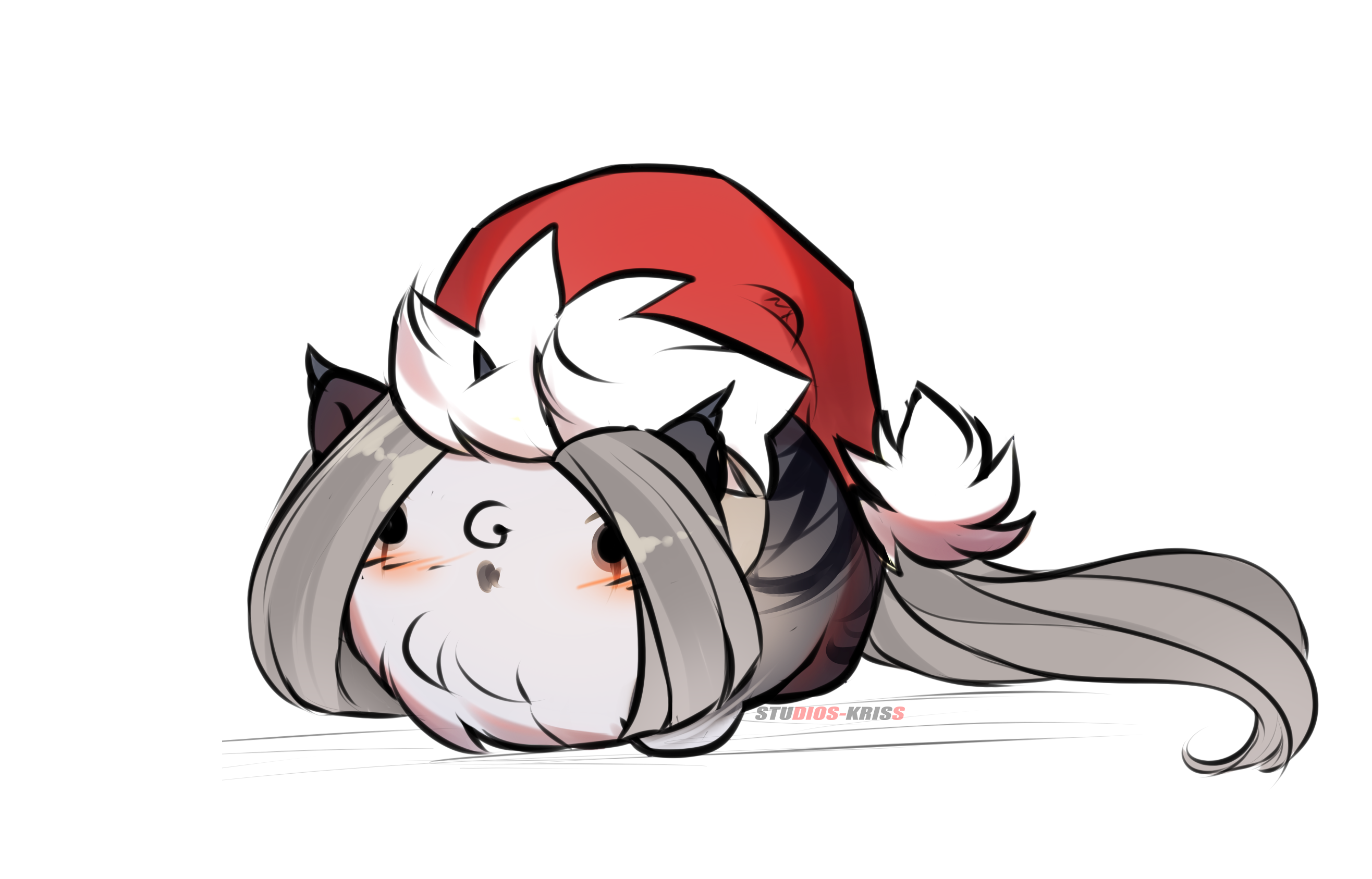 #3519610 - safe, artist:krissstudios, oc, pony, unicorn, christmas, hat ...