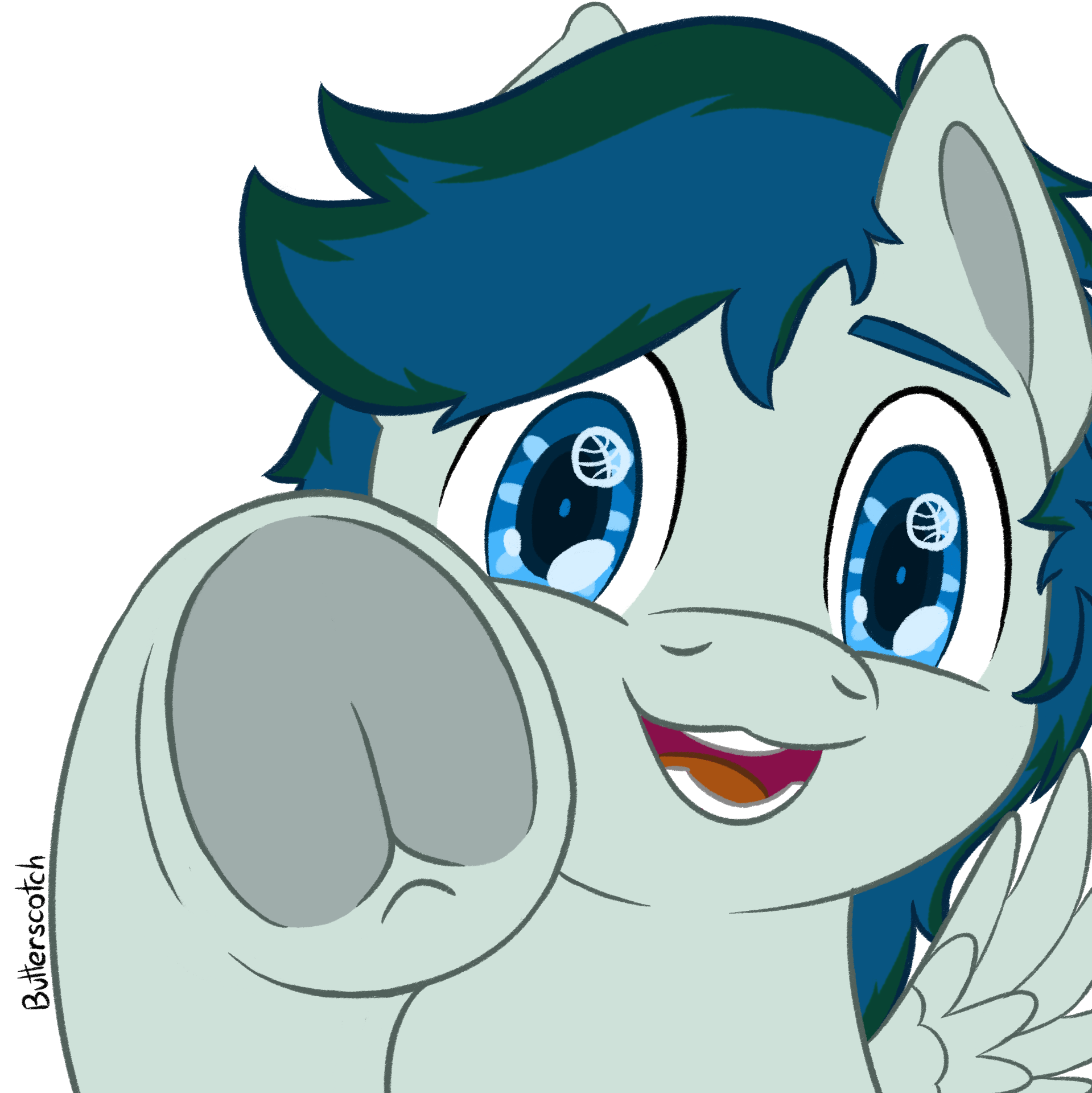 #3532048 - safe, artist:_butterscotch, oc, oc only, oc:buck swisher, pegasus, pony, boop ...