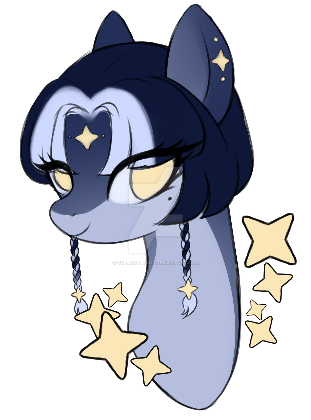 #3533873 - safe, artist:cupidauctions, oc, oc:bright night, pony, bust ...