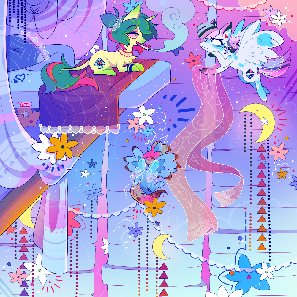 #3534778 - safe, artist:ayyolilikoi, oc, oc only, oc:bed head, pegasus ...